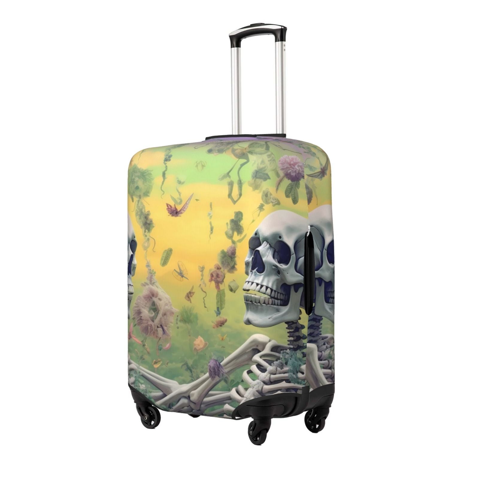 Gukieu Flower Butterfly Skull Couple Print Suitcase Protective Cover ...