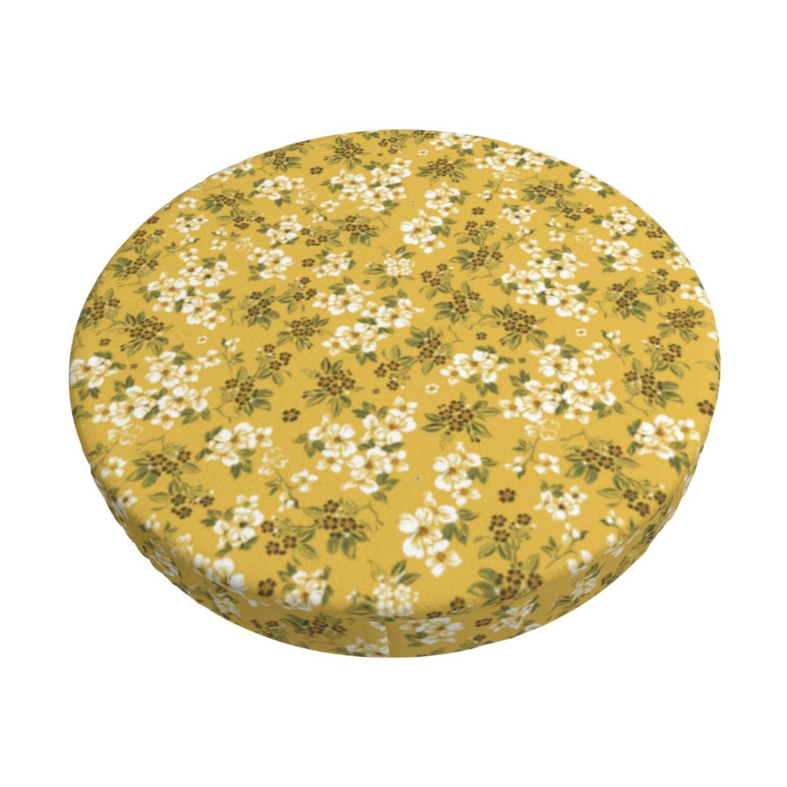 Gukieu Flower Print Round Chair Cover, Dust-proof and Non-slip Bar ...