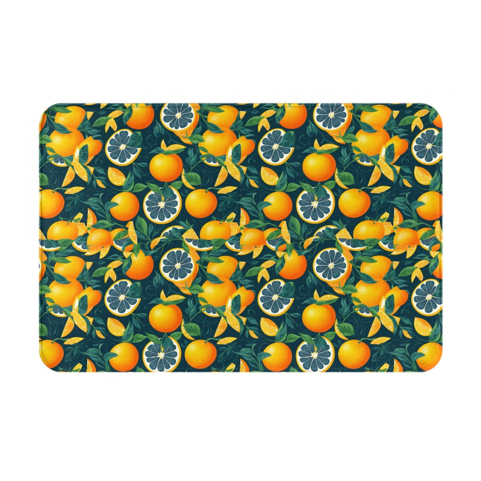 Gukieu Fresh Orange Print Dust-proof Floor Mats, Water-absorbent and ...
