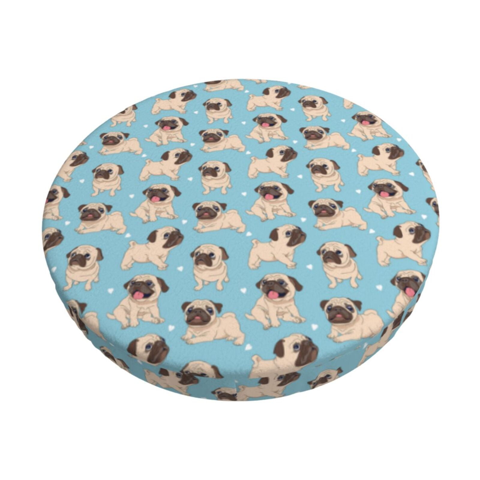 Gukieu Funny Cartoon Pugs Print Round Chair Cover, Dust-proof and Non ...