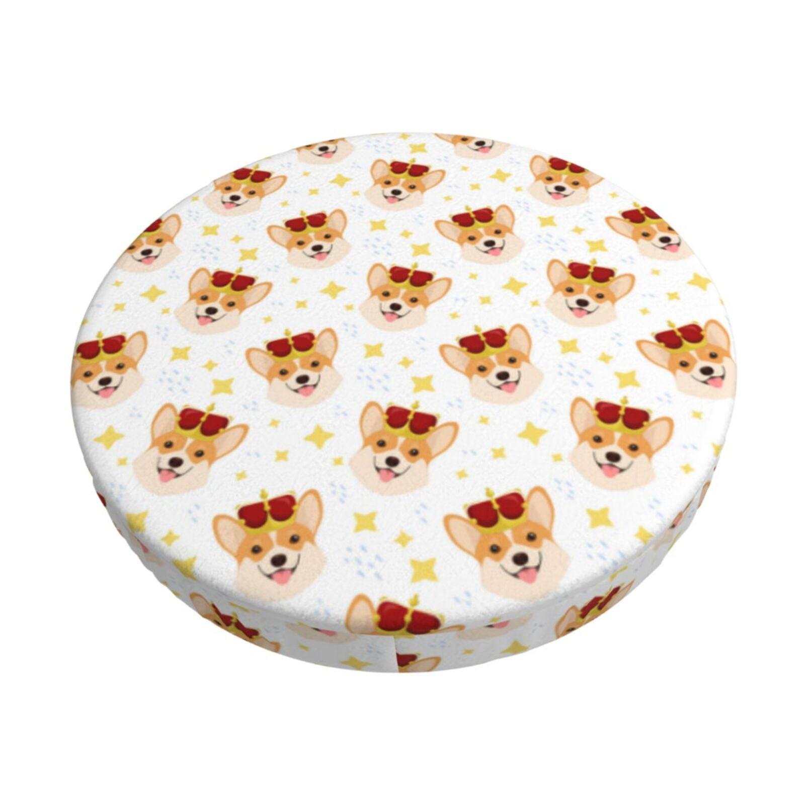 Gukieu Funny Corgi Print Round Chair Cover, Dust-proof and Non-slip Bar ...