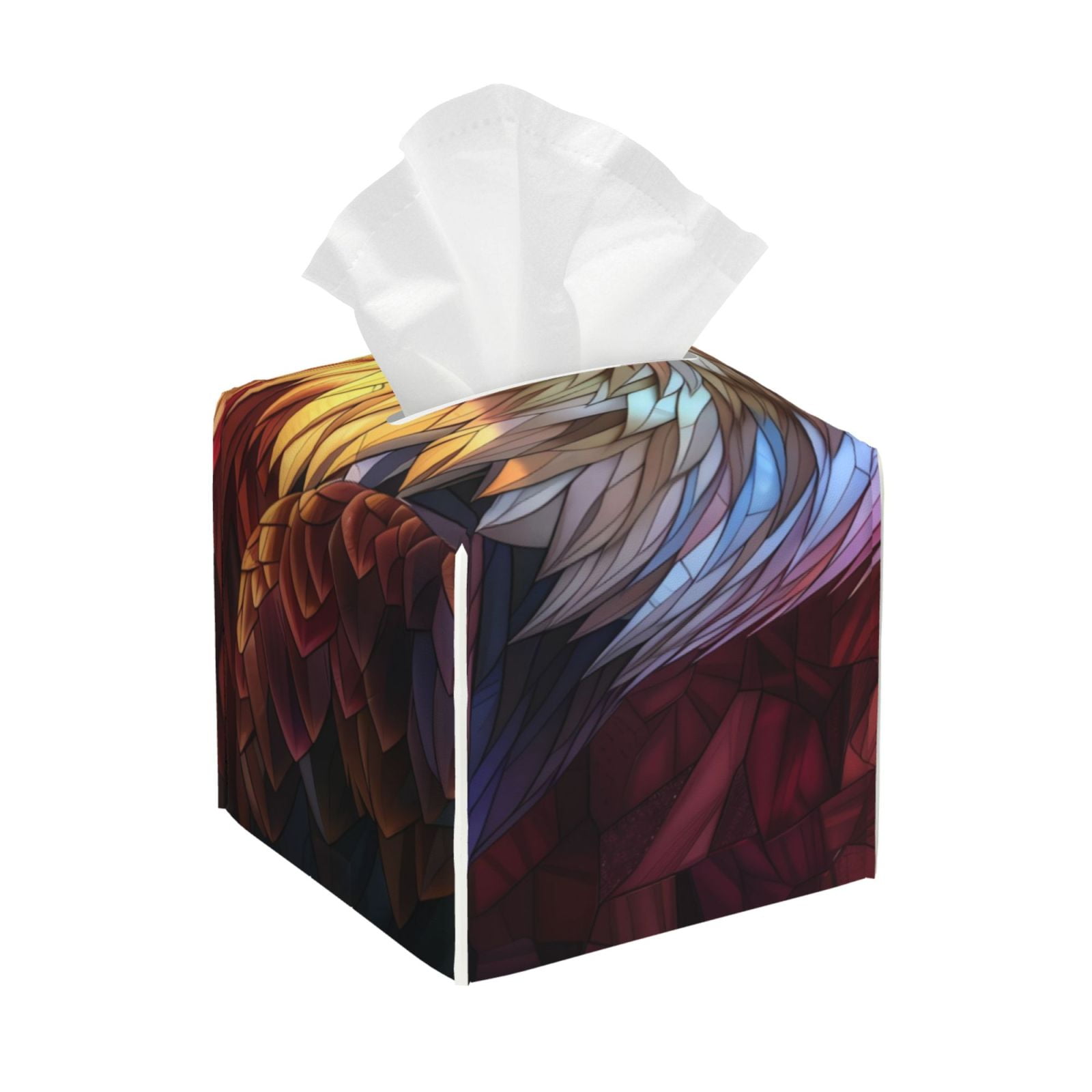 Gukieu Geometric American Bald Eagle Print Leather Tissue Box, PVC ...