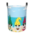 Gukieu Gnomes On The Beach Print Round Dirty Clothes Bag, Waterproof ...