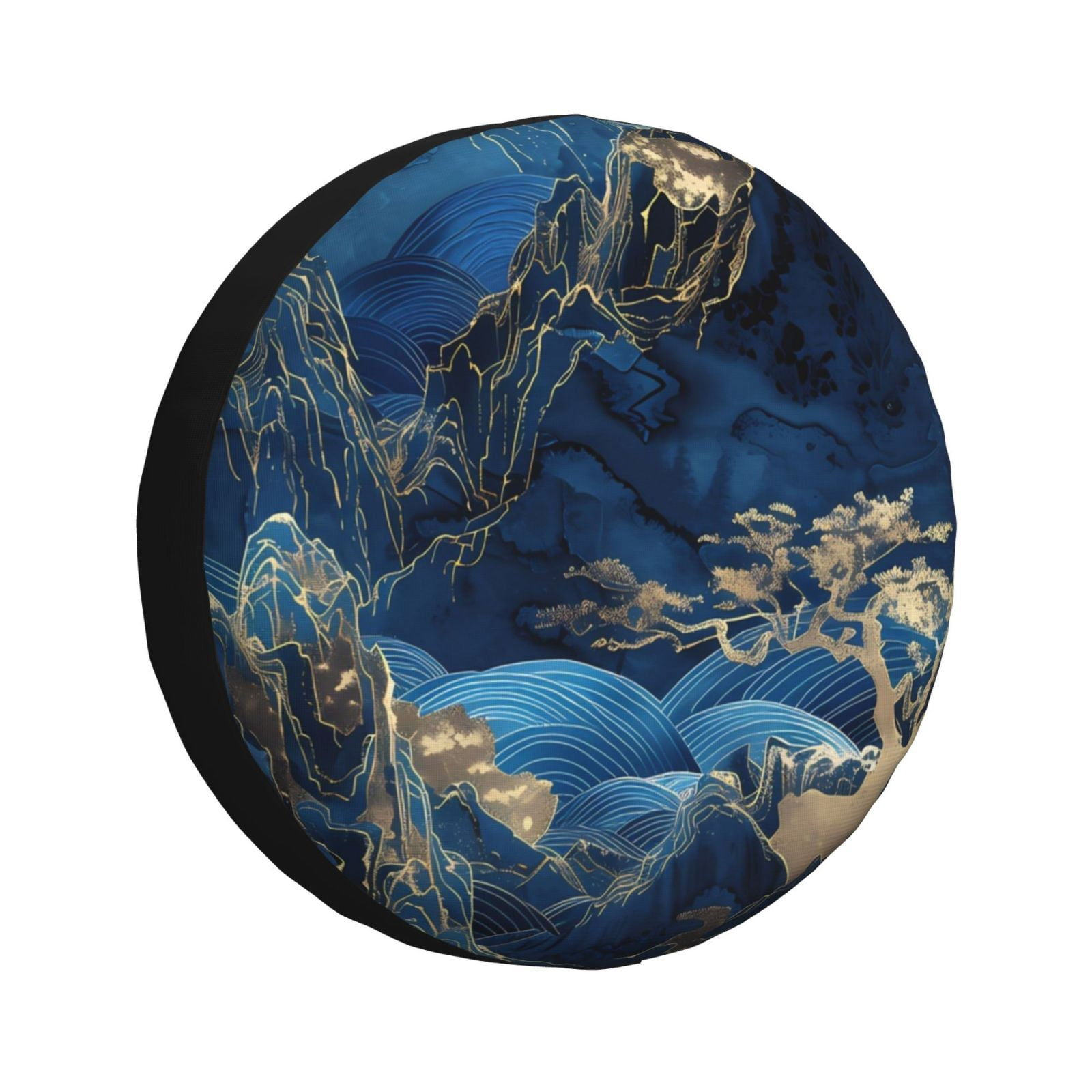Gukieu Golden Blue Mountains Print Car Tire Cover, Adjustable ...