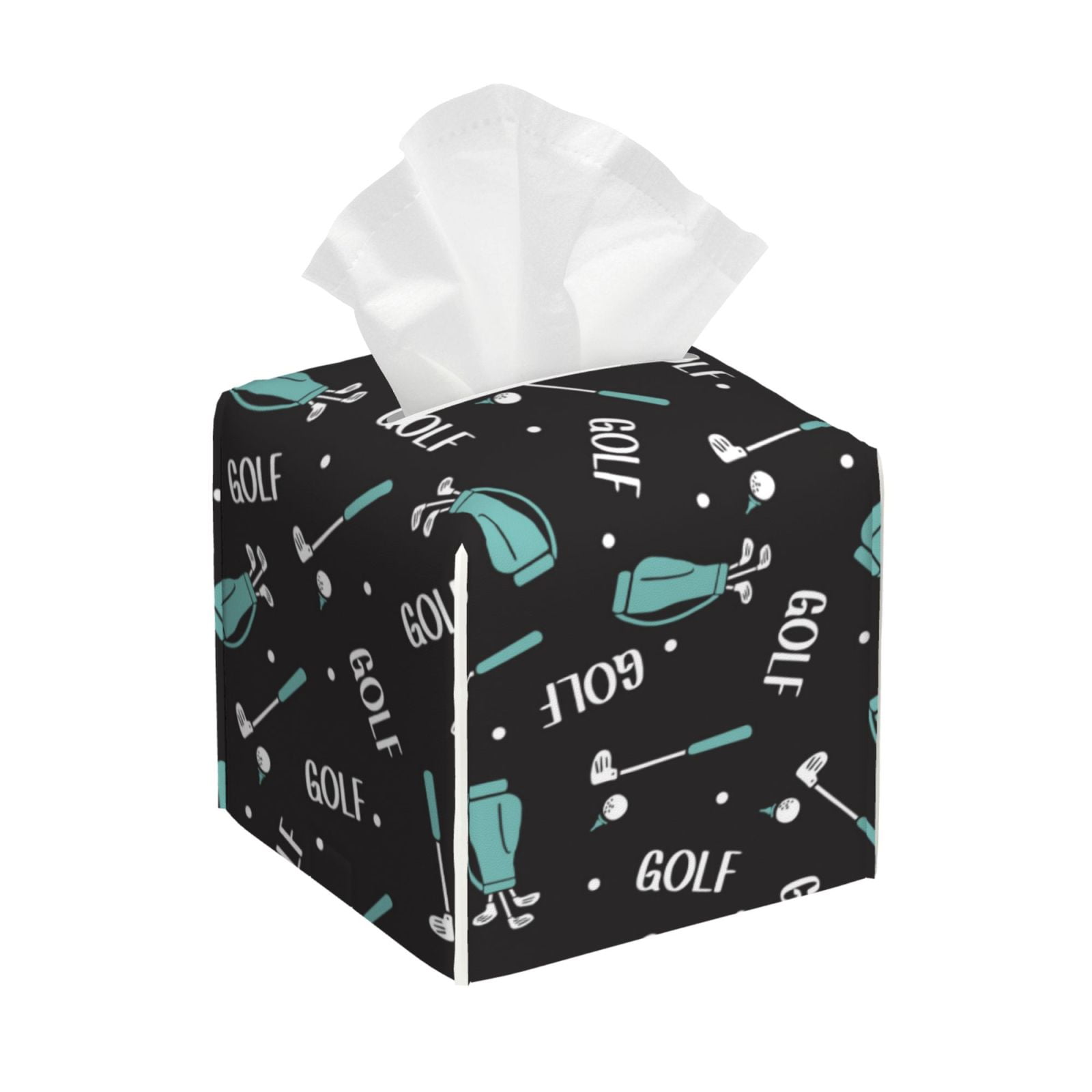 Gukieu Golf Bags And Balls Print Leather Tissue Box, PVC Waterproof ...