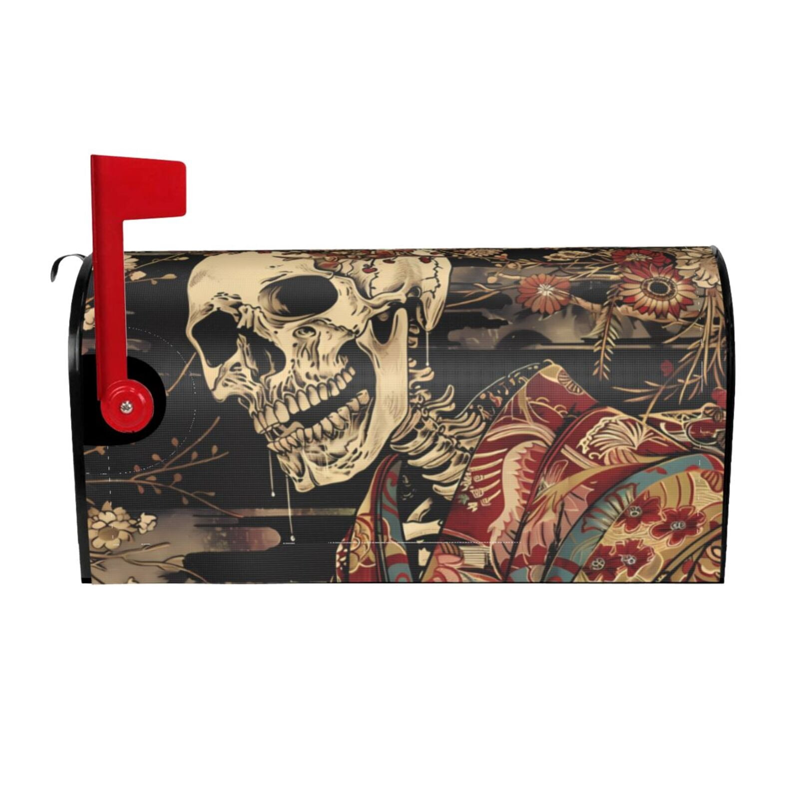 Gukieu Gothic Eastern Floral Skull Print Magnetic Mailbox Cover, Sun ...