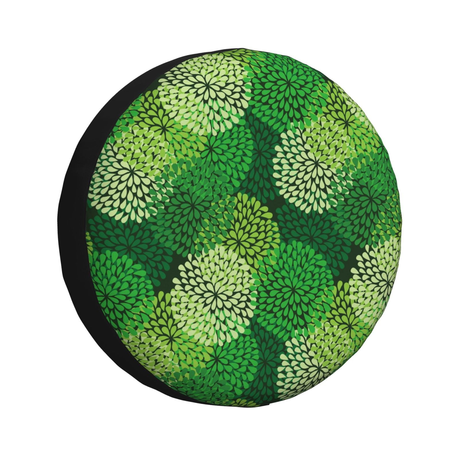 Gukieu Green Flower Print Car Tire Cover, Adjustable Waterproof and ...