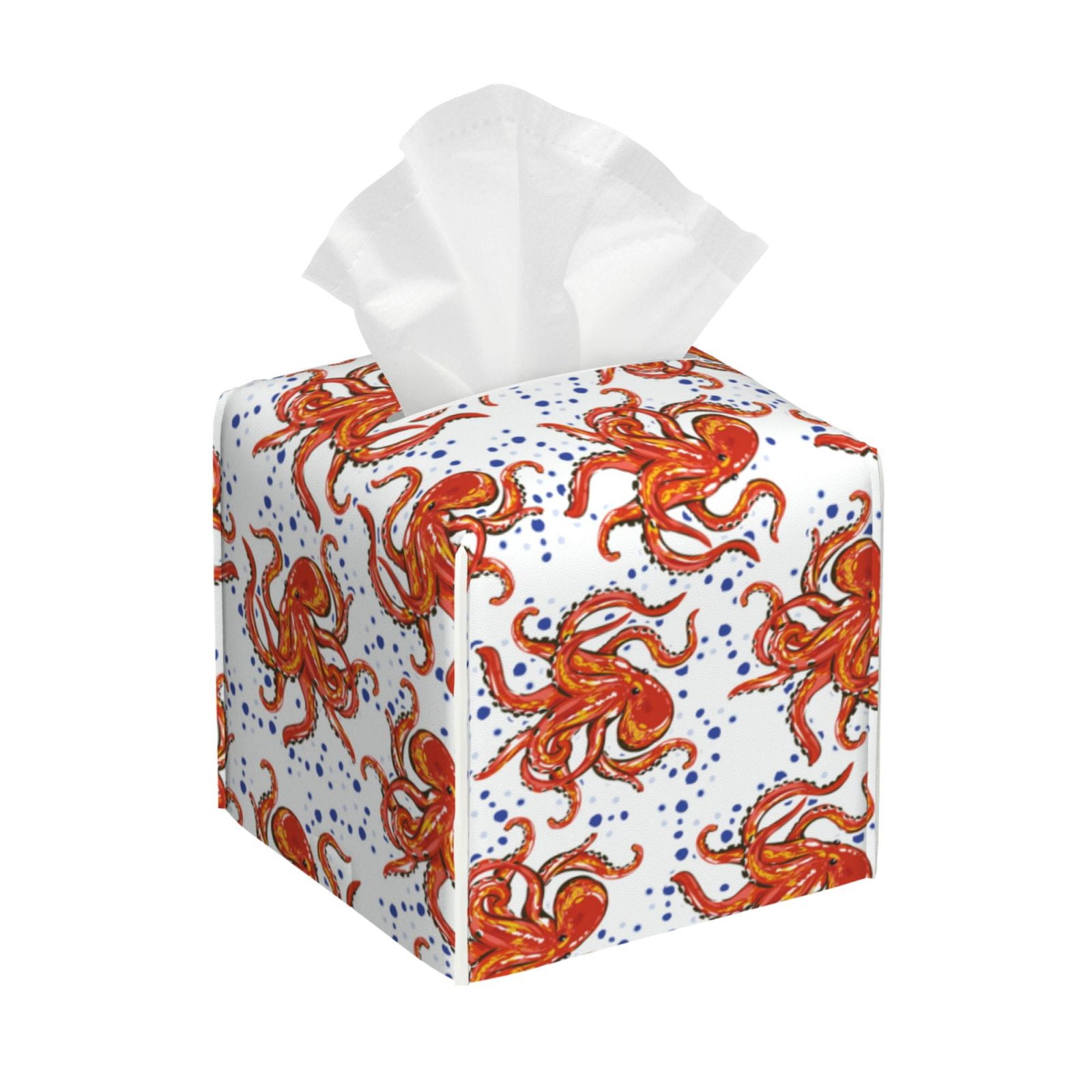 Gukieu Hand drawn octopus Print Leather Tissue Box, PVC Waterproof ...