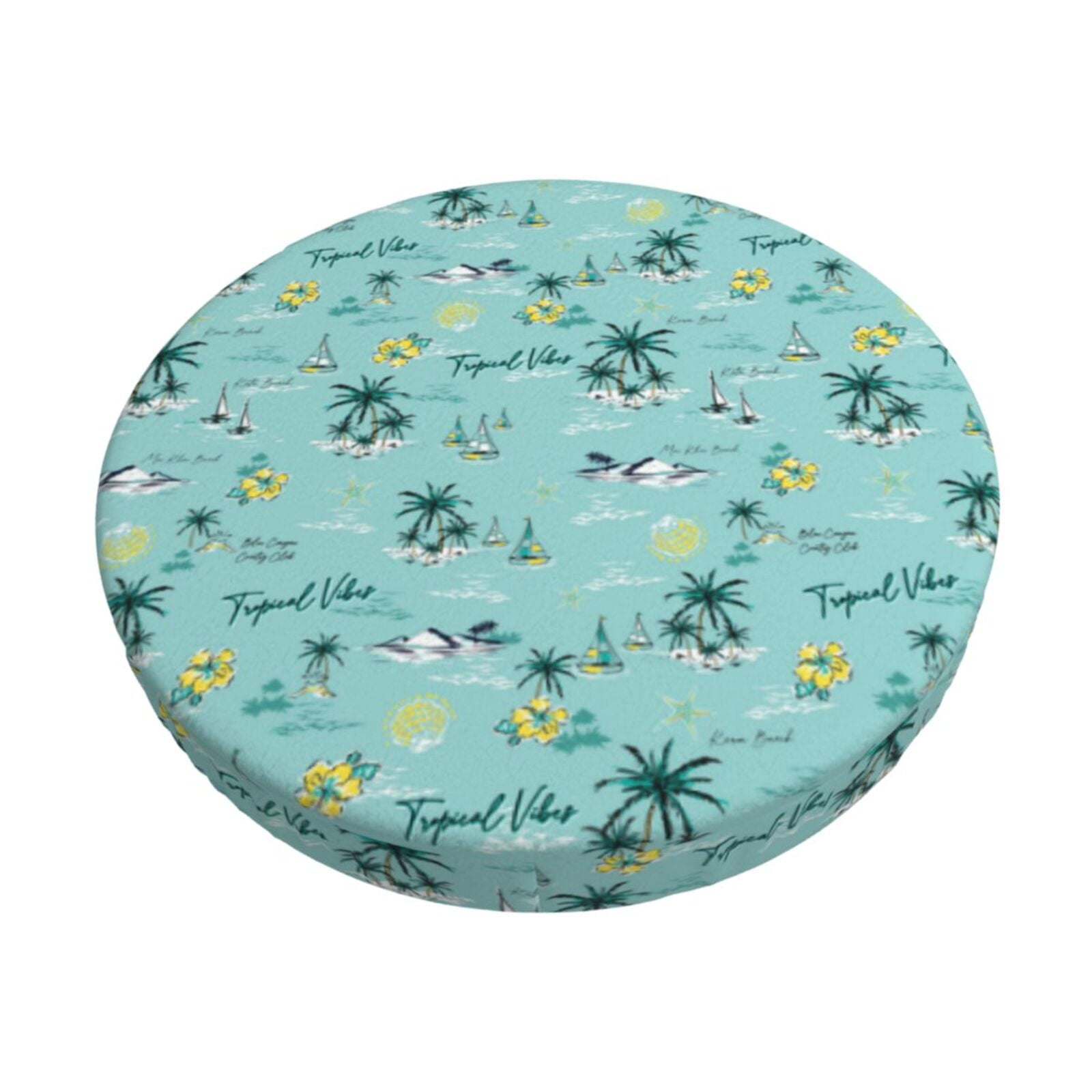 Gukieu Hawaiian Style Print Round Chair Cover, Dust-proof and Non-slip ...