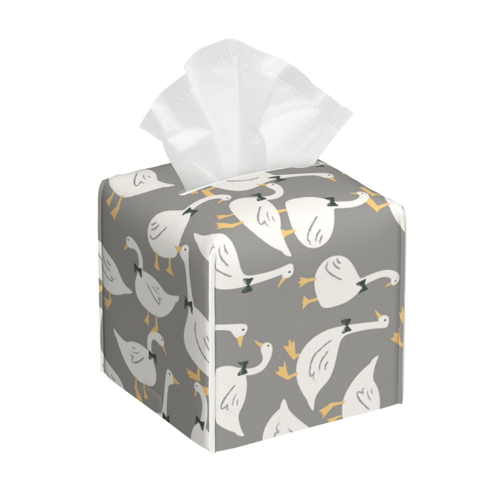 Gukieu Herd of ducks Print Leather Tissue Box, PVC Waterproof Velcro ...