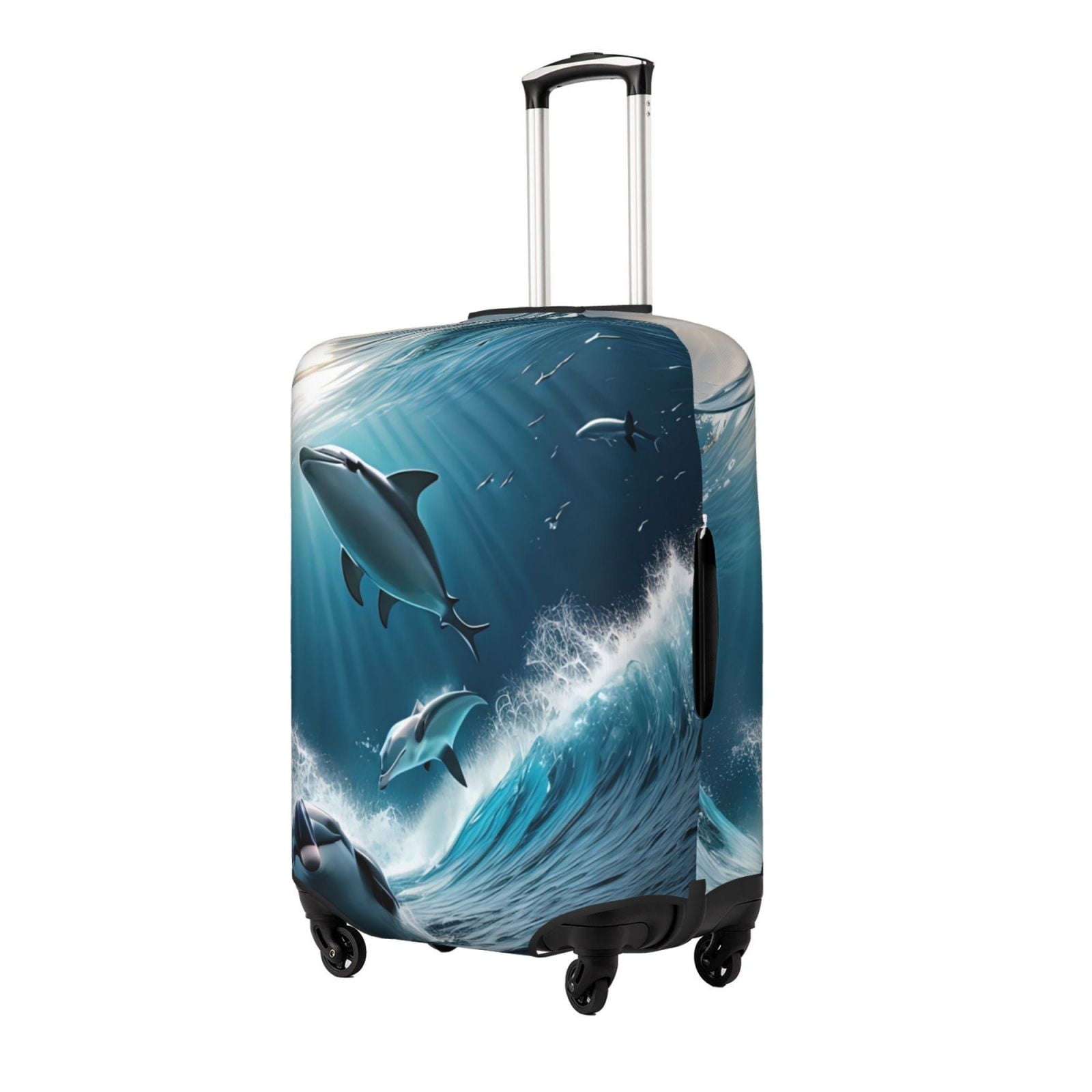 Gukieu Ice Blue Ocean Cute Dolphin A Print Suitcase Protective Cover ...