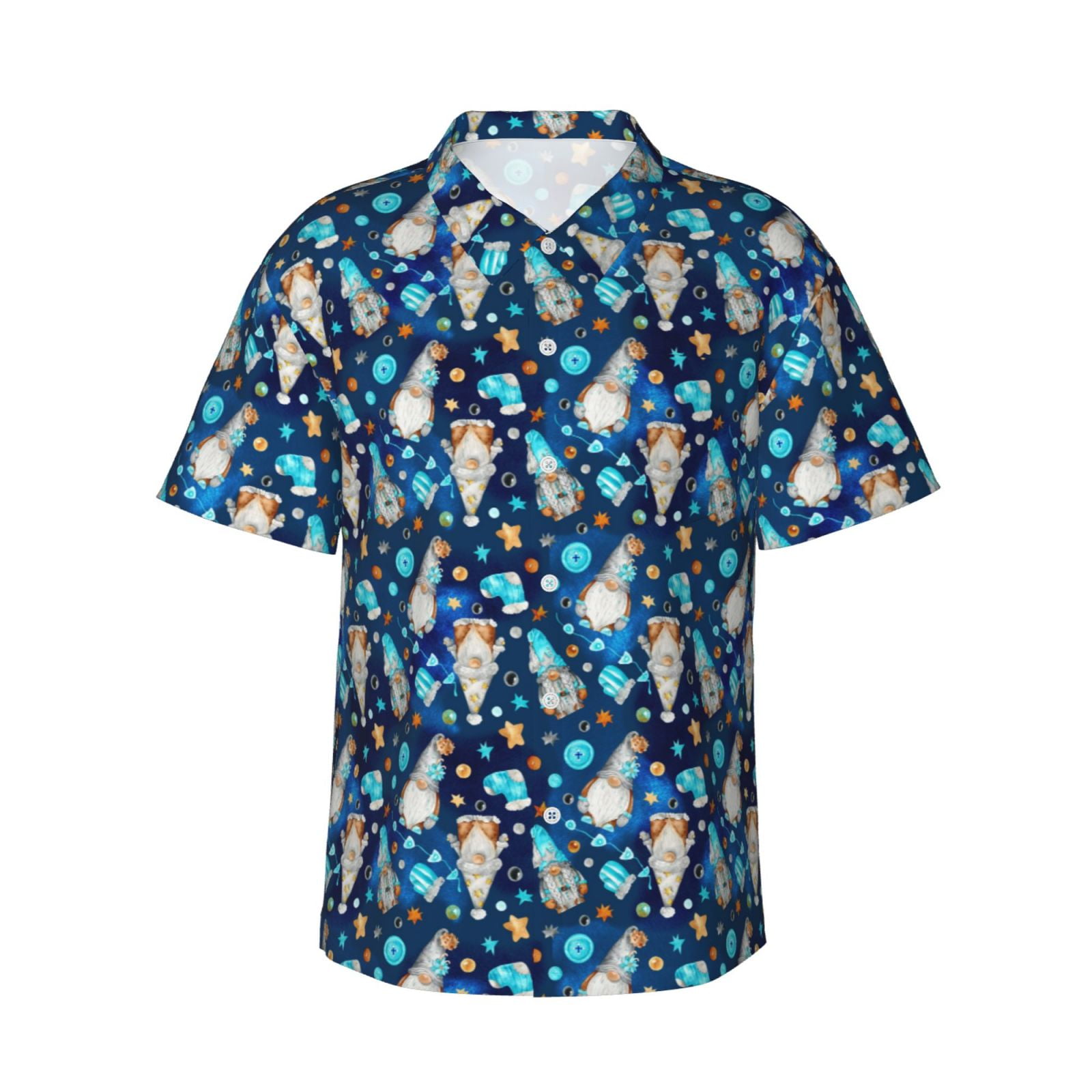 Gukieu Ice blue old man cute winter Print Men's Short-sleeved Shirts ...