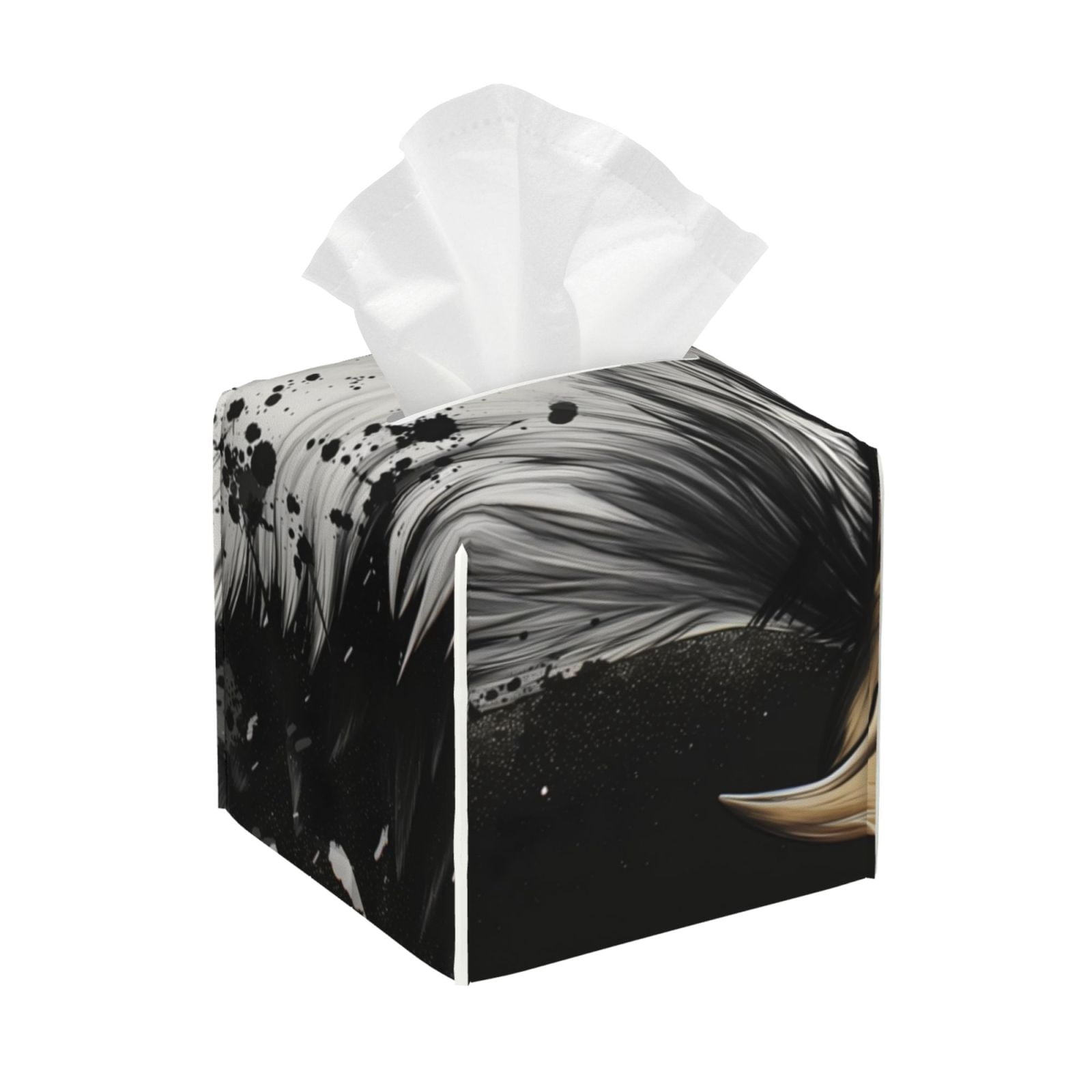Gukieu Ink Style Bald Eagle Print Leather Tissue Box, PVC Waterproof ...