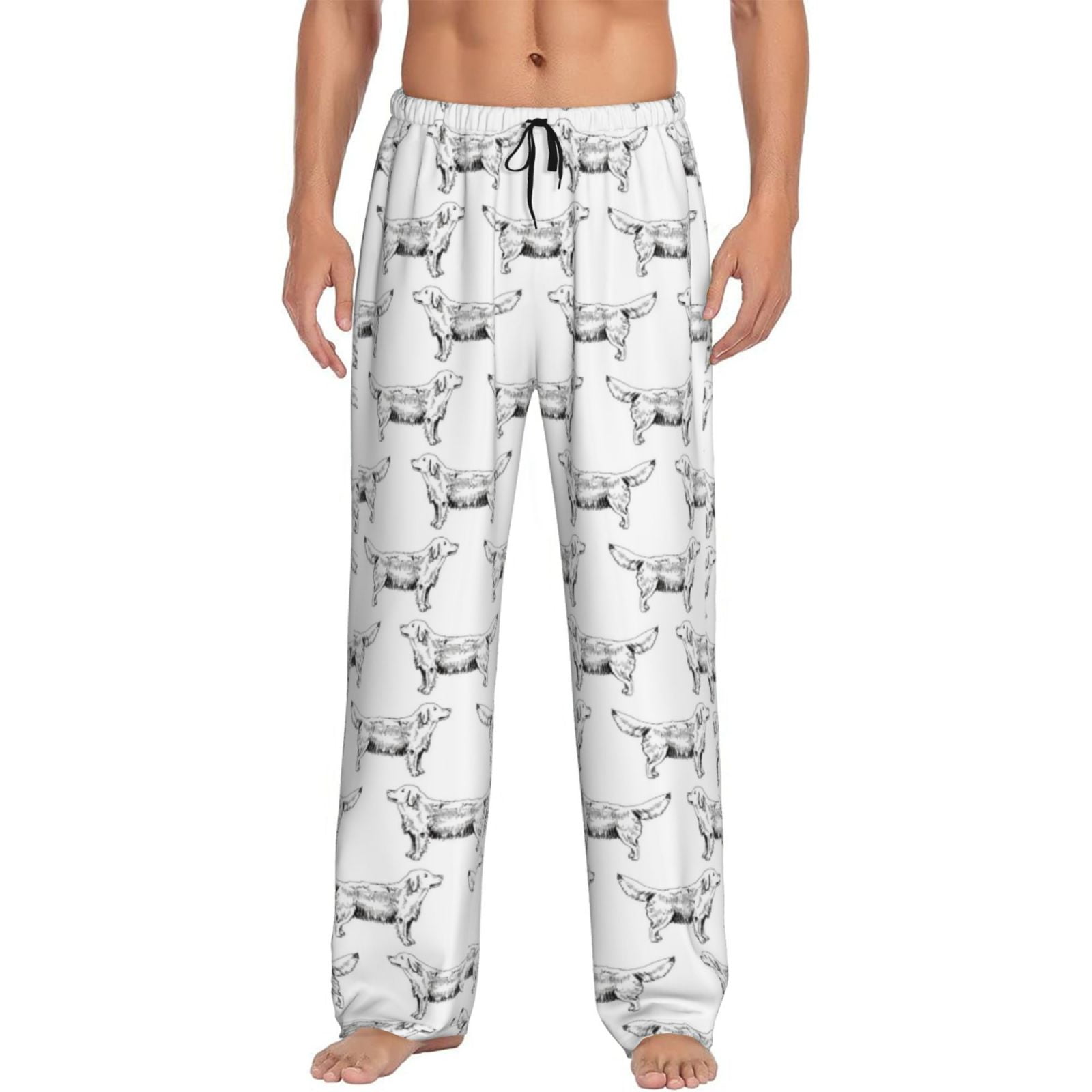 Gukieu Labrador Retriever Dog Print Men's Home Trousers, Elastic ...