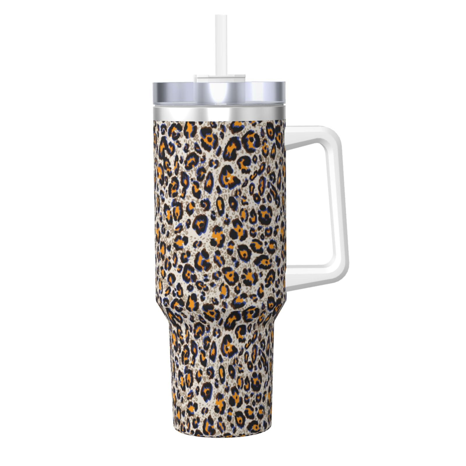 Gukieu Leopard Print 40OZ Ice Cup, Stainless Steel Vacuum Kettle with ...