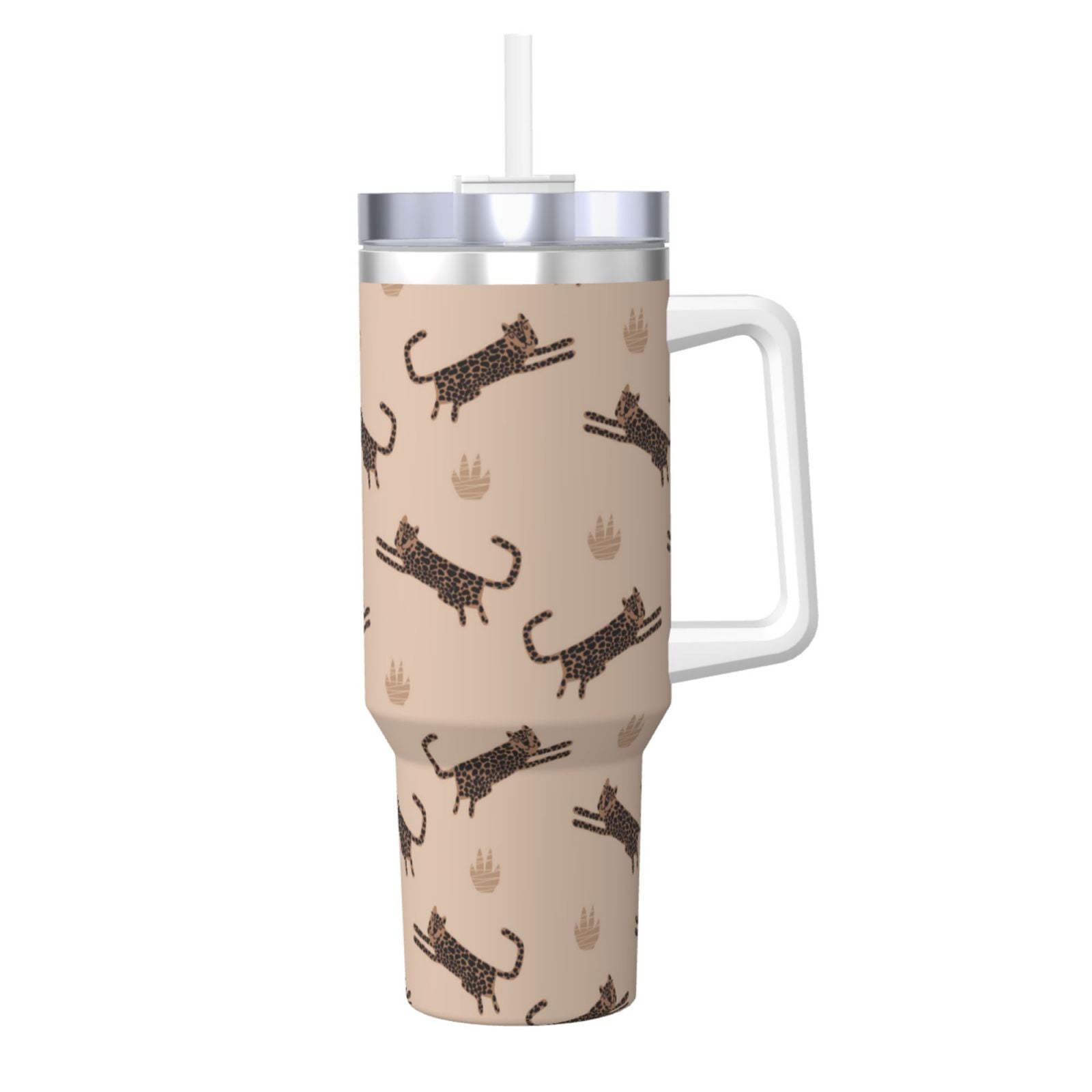 Gukieu Leopard Print Print 40OZ Ice Cup, Stainless Steel Vacuum Kettle ...