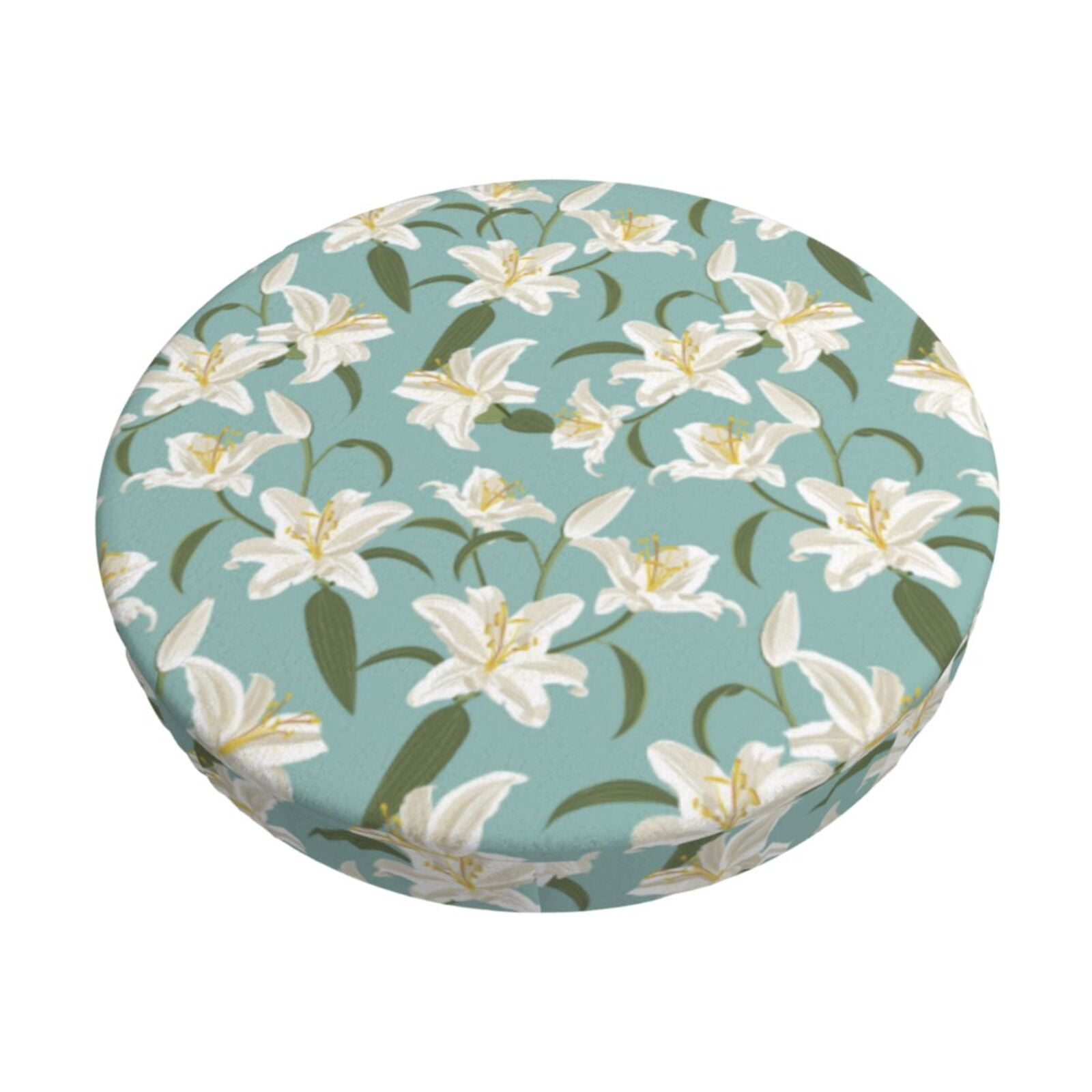 Gukieu Lilies Flowers Print Round Chair Cover, Dust-proof and Non-slip ...