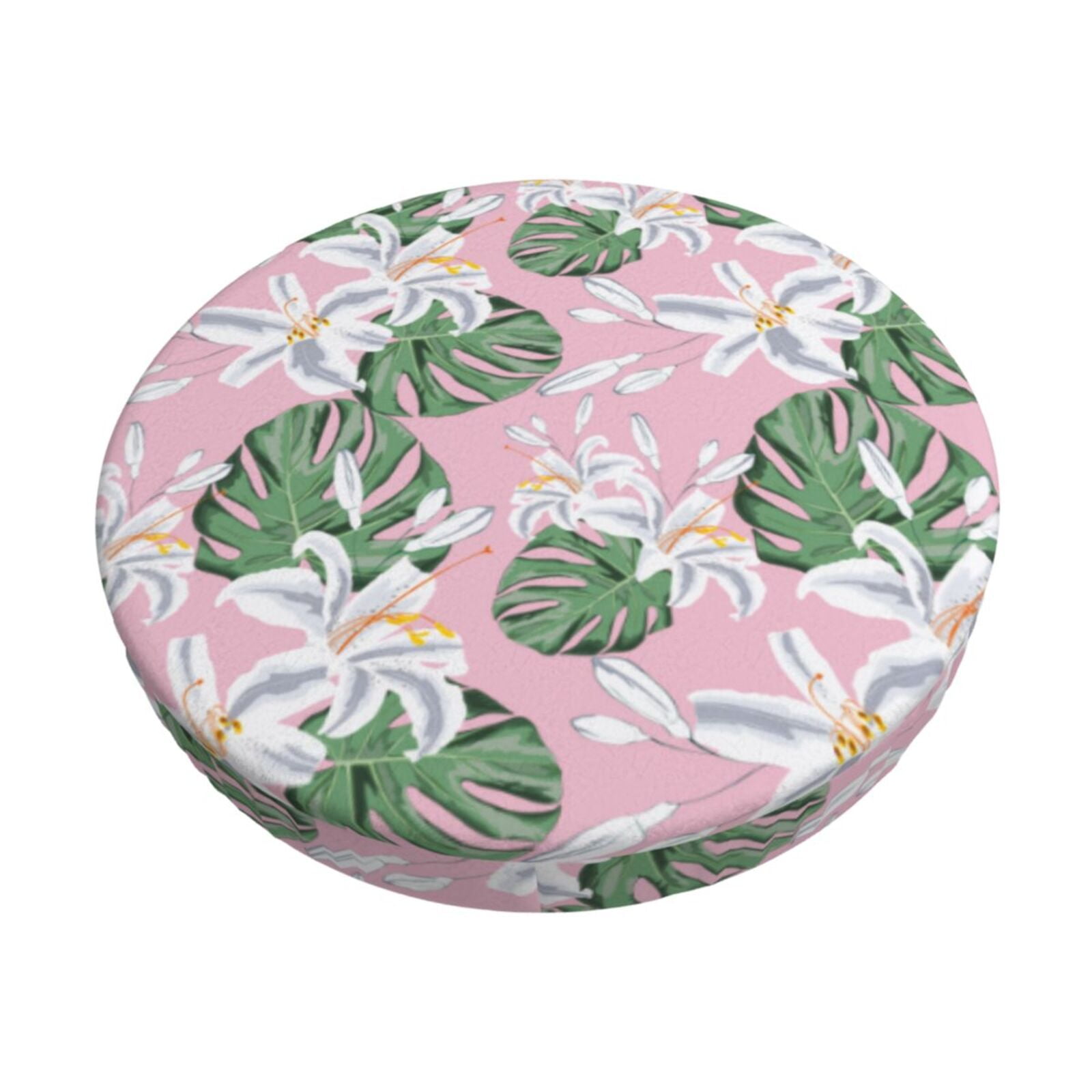 Gukieu Lilies Flowers Print Round Chair Cover, Dust-proof and Non-slip ...