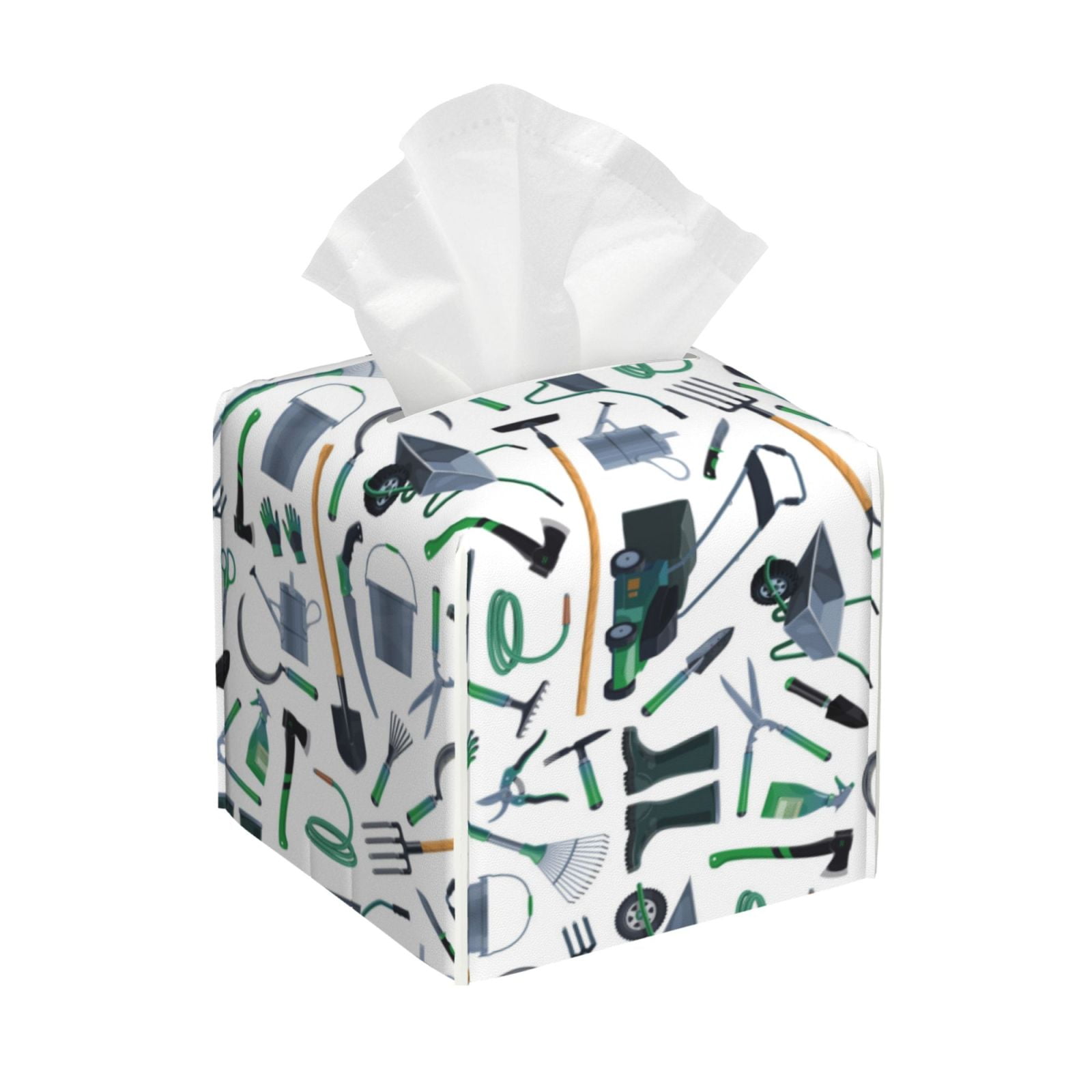 Gukieu Modern Industry Print Leather Tissue Box, PVC Waterproof Velcro ...