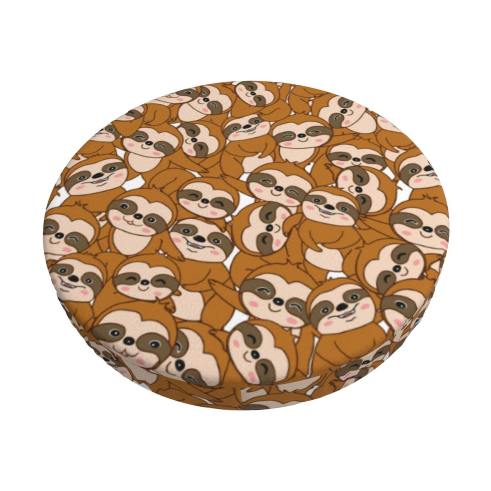 Gukieu Monkey Sloth Print Round Chair Cover, Dust-proof and Non-slip ...