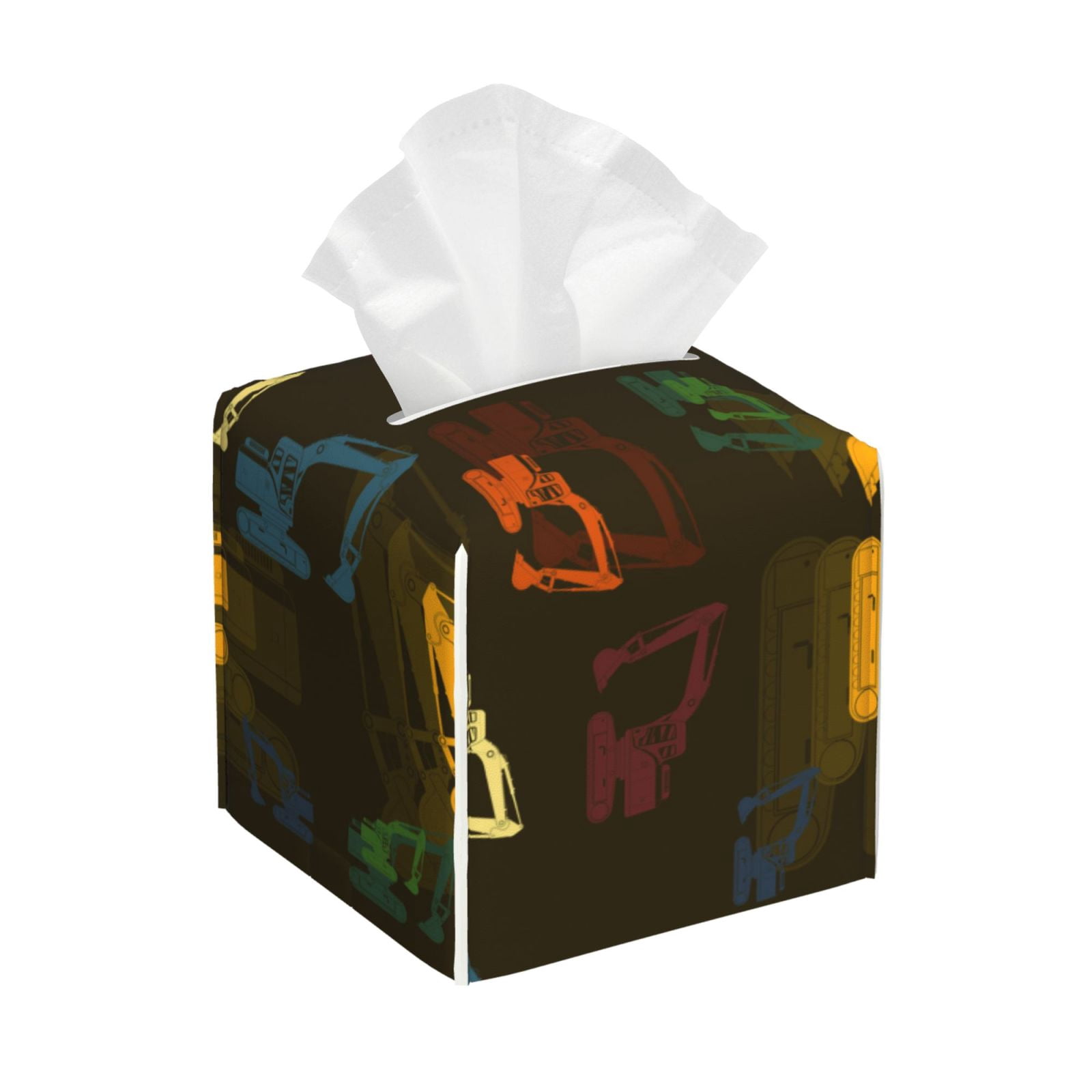 Gukieu Monochrome Excavators Print Leather Tissue Box, PVC Waterproof ...
