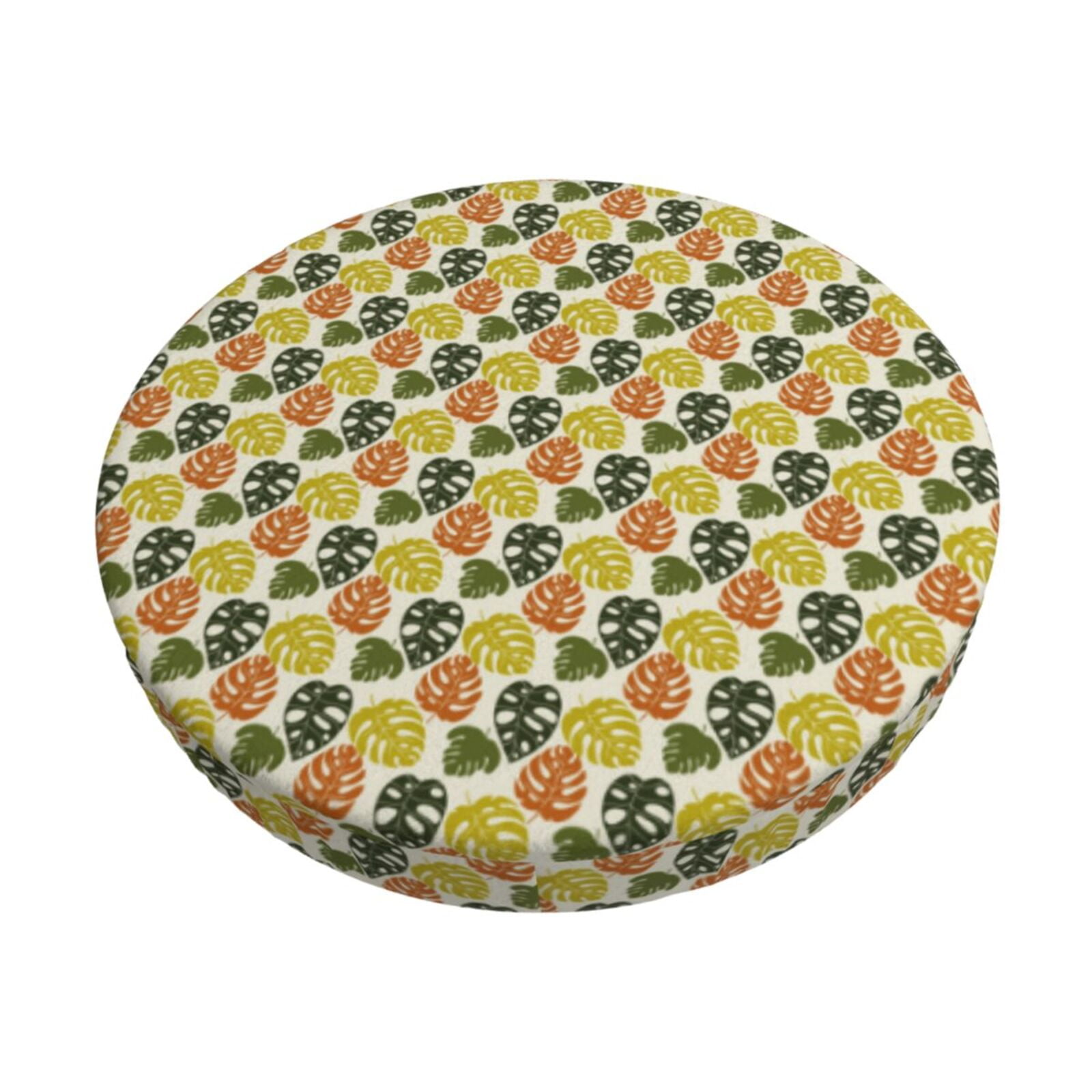 Gukieu Monstera Leaves Print Round Chair Cover, Dust-proof and Non-slip ...