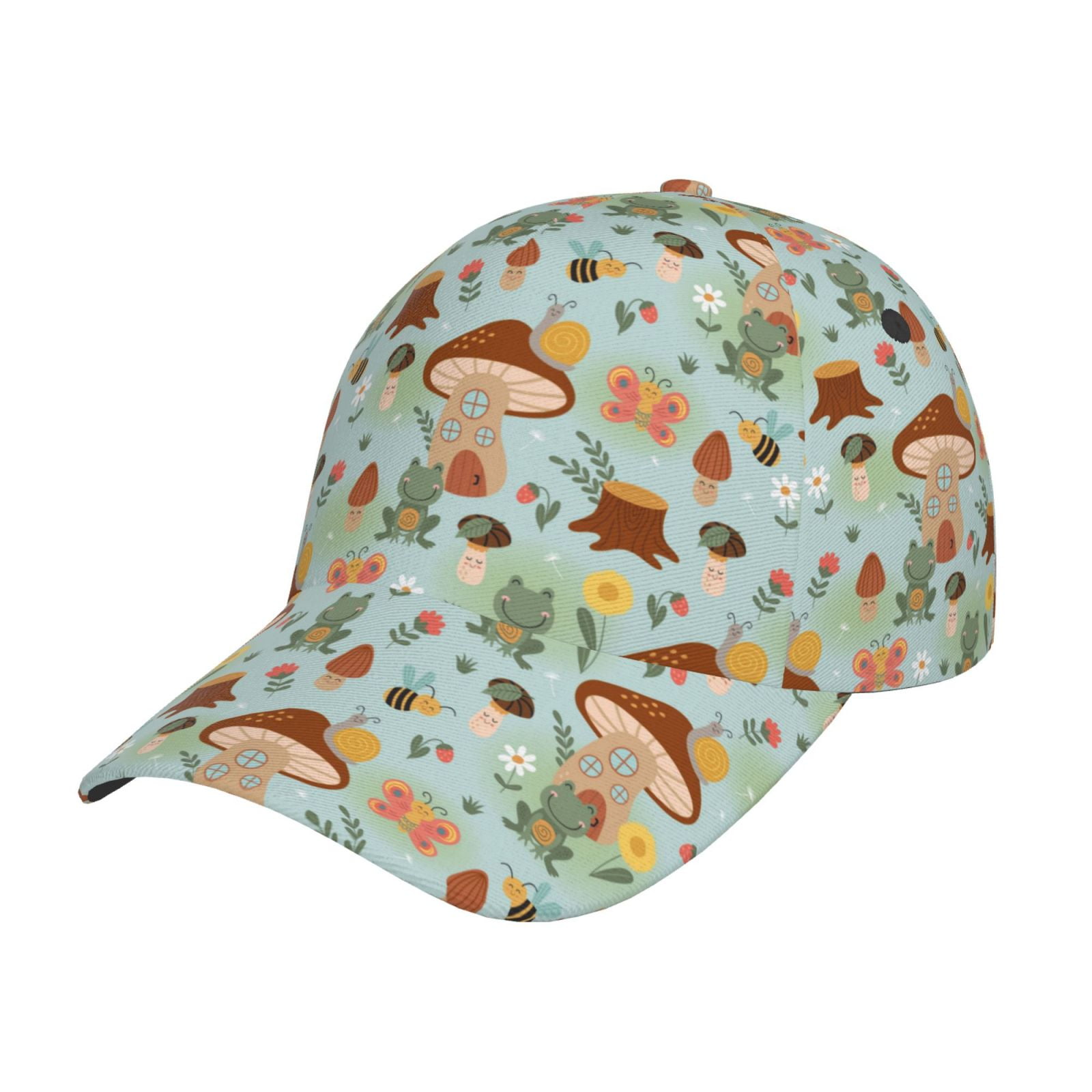 Gukieu Mushroom House Insect Frog Prin Baseball Cap, Adjustable Sweat ...