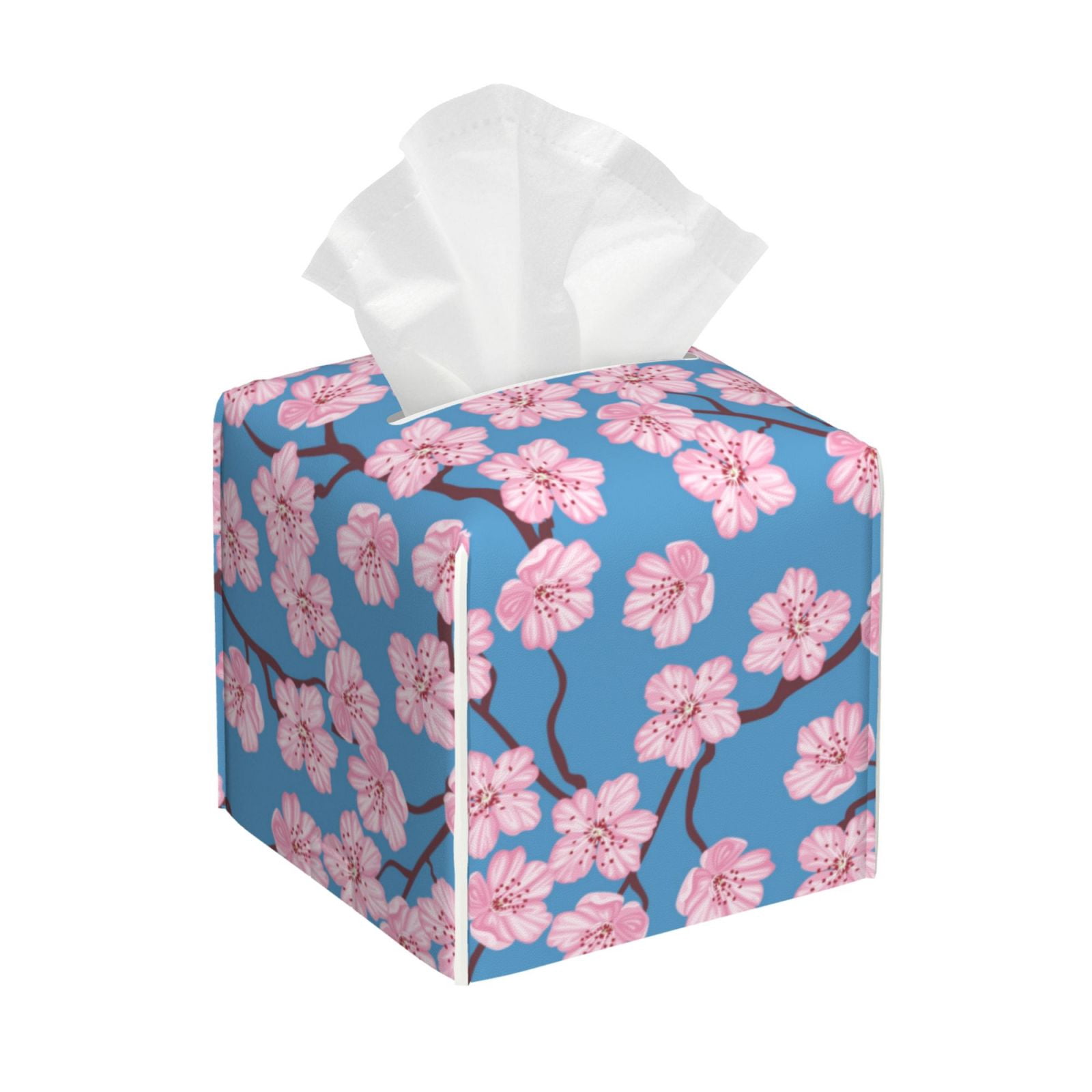 Gukieu Orchids Flowers Print Leather Tissue Box, PVC Waterproof Velcro ...