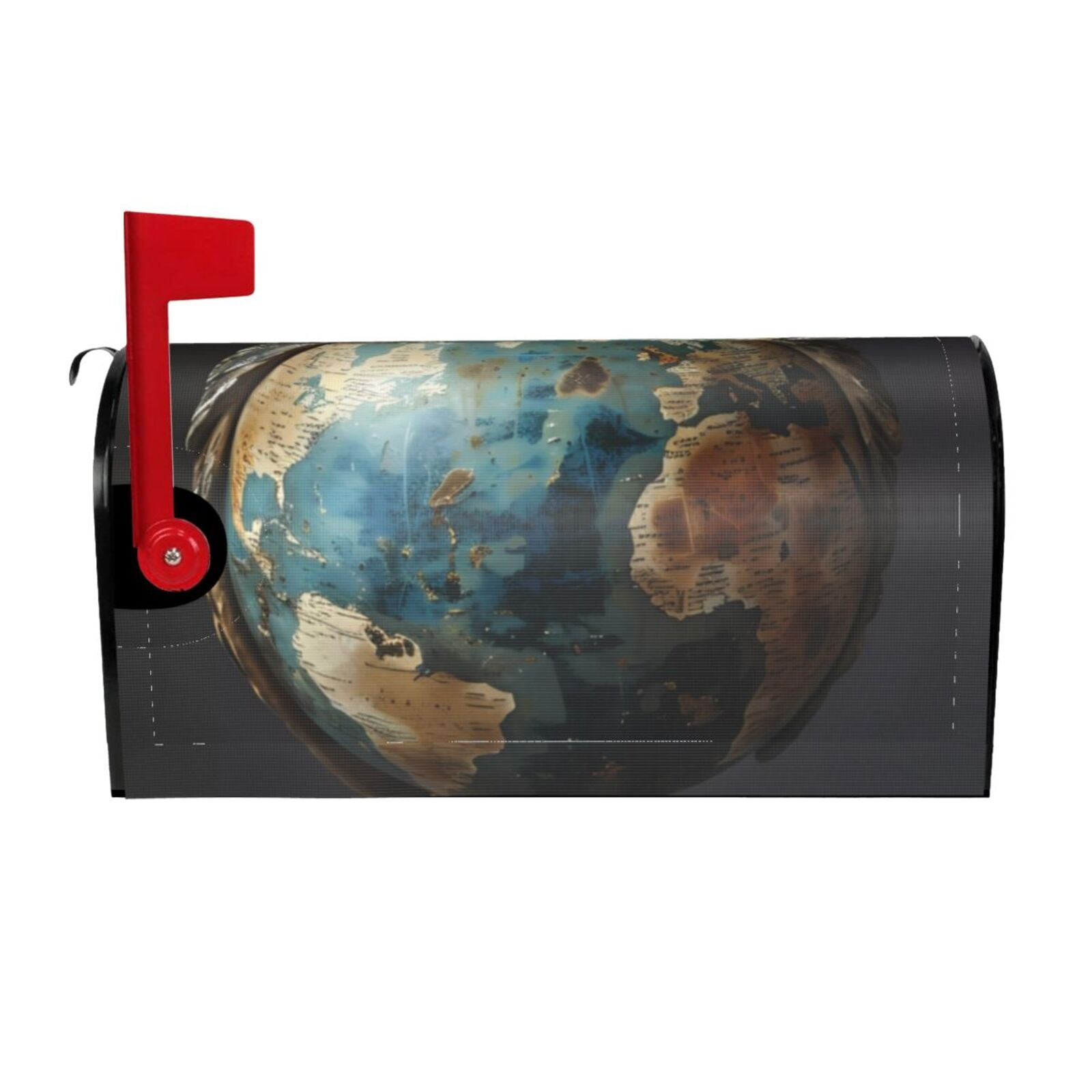 Gukieu Owl Globe Sculpture Print Magnetic Mailbox Cover, Sun-proof and ...