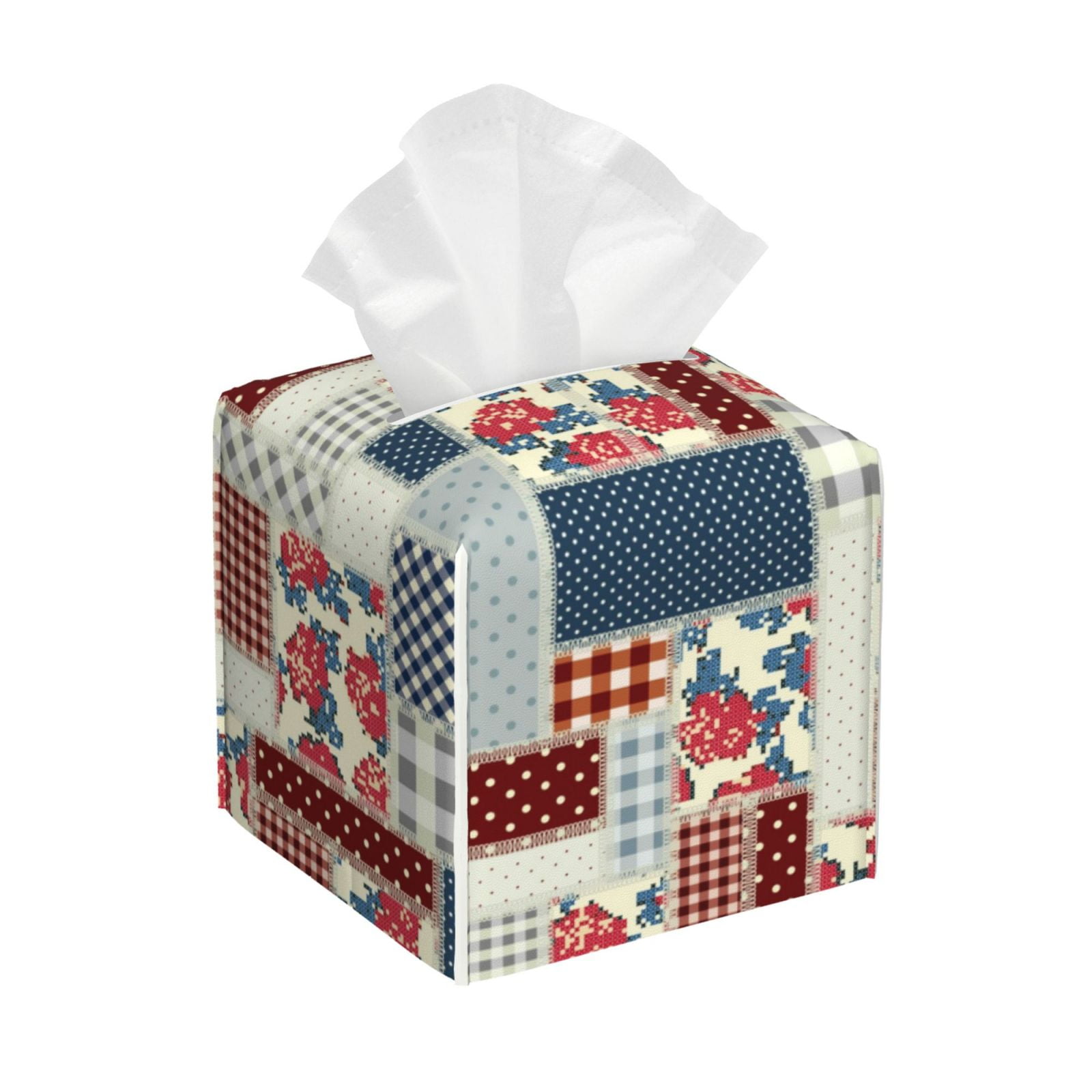 Gukieu Patchwork In Country Style Print Leather Tissue Box, PVC ...