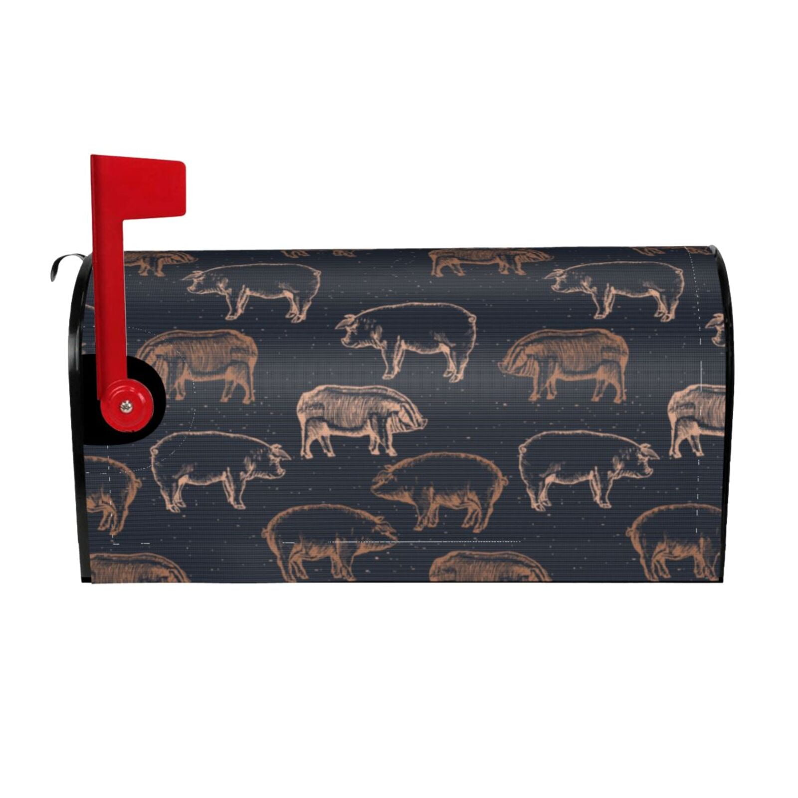 Gukieu Pig Farm Print Magnetic Mailbox Cover, Sun-proof and Waterproof ...