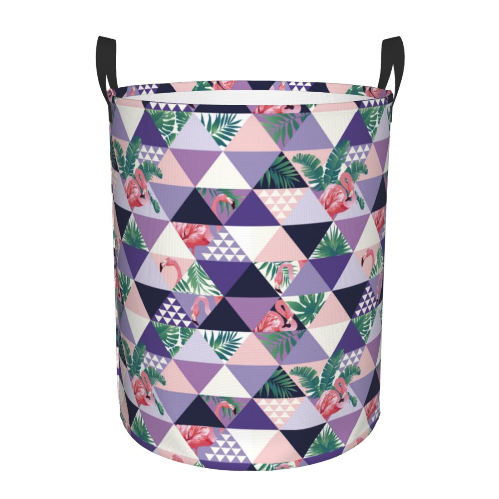 Gukieu Plaid Flamingo Print Round Dirty Clothes Bag, Waterproof ...
