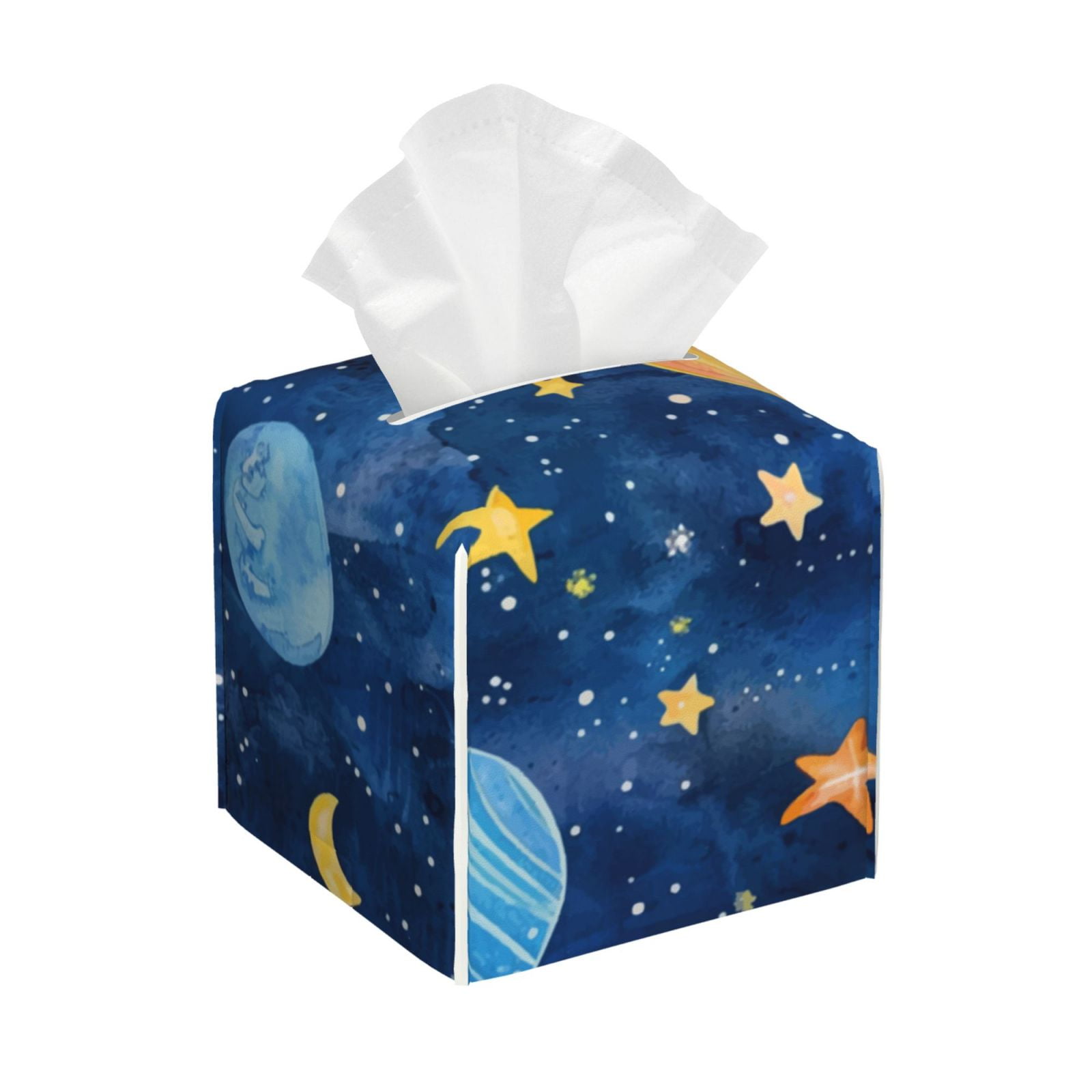Gukieu Planets And Stars1 Print Leather Tissue Box, PVC Waterproof ...
