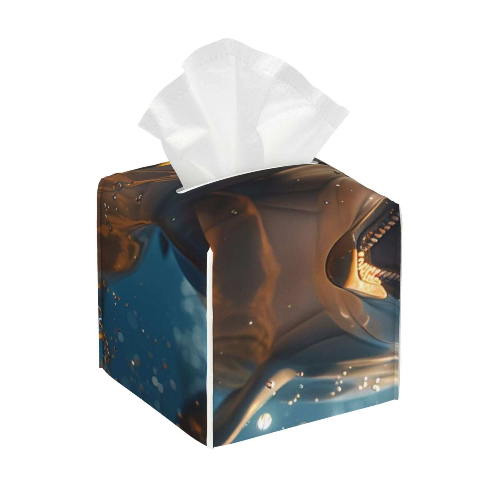 Gukieu Playful Dolphins Underwater Print Leather Tissue Box, PVC ...