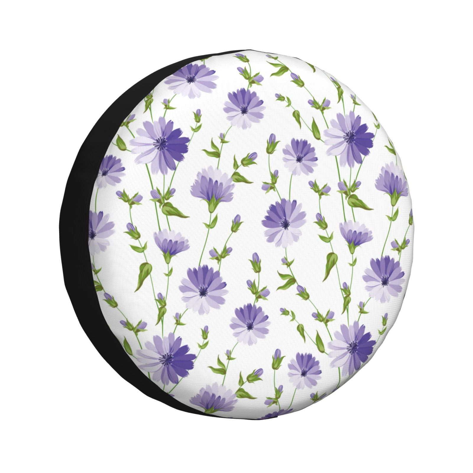 Gukieu Purple Chicory Print Car Tire Cover, Adjustable Waterproof and ...