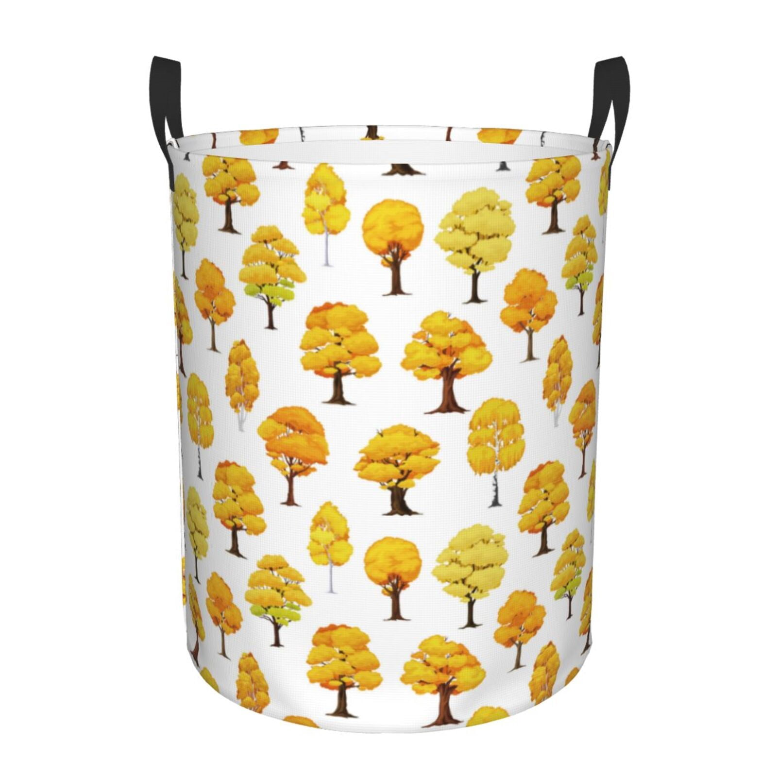 Gukieu Qutumn Tree Print Round Dirty Clothes Bag, Waterproof Standing ...