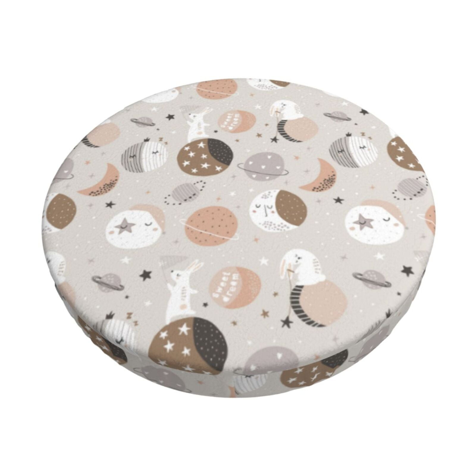 Gukieu Rabbit In Space Print Round Chair Cover, Dust-proof and Non-slip ...