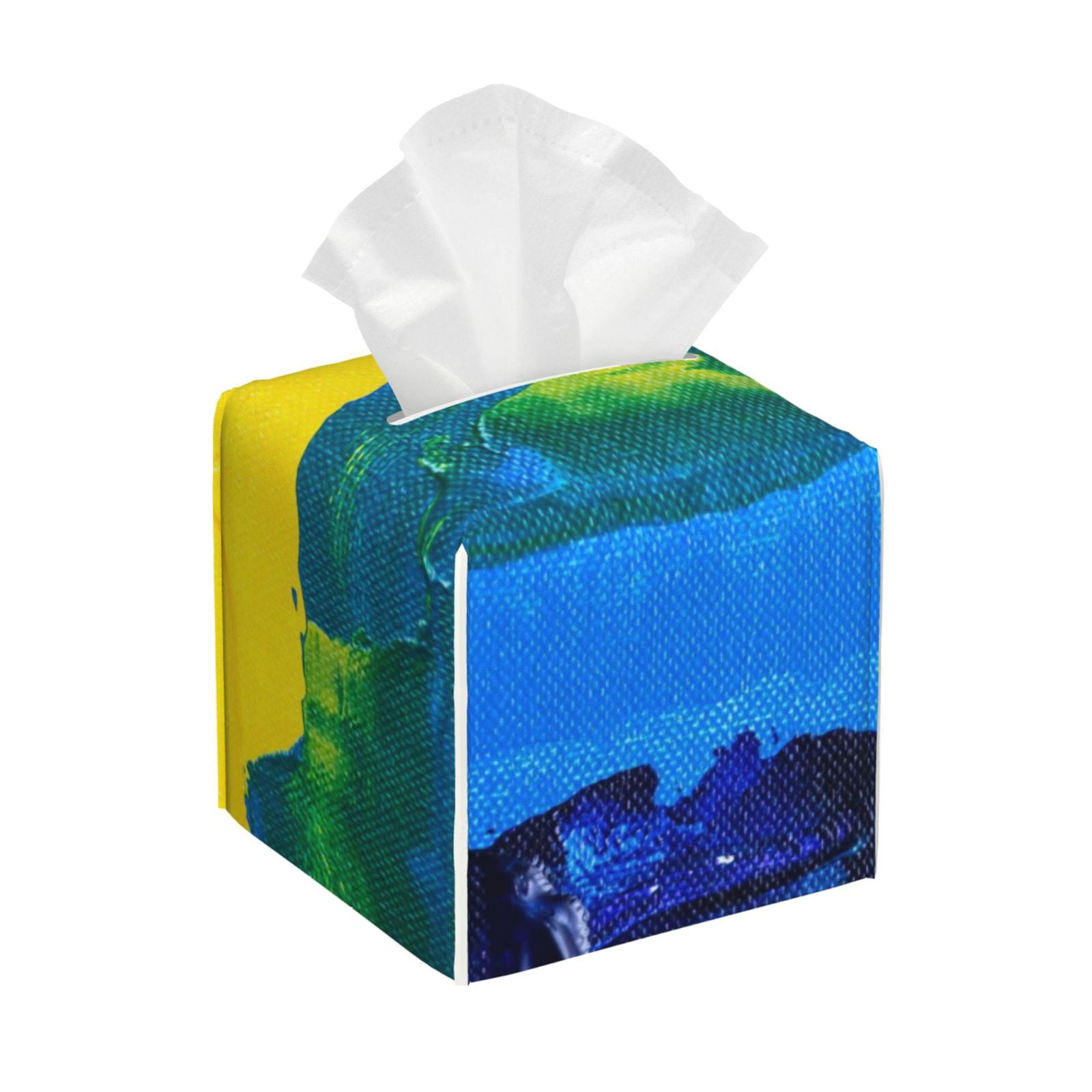 Gukieu Rainbow Colored Print Leather Tissue Box, PVC Waterproof Velcro ...