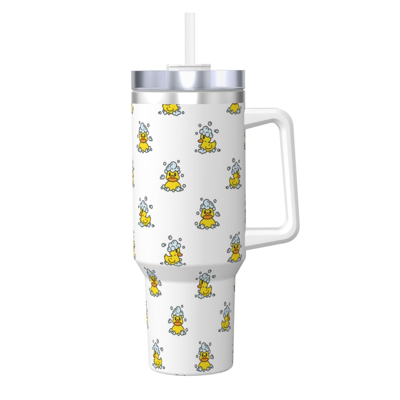Gukieu Rubber Duck Showe Print 40OZ Ice Cup, Stainless Steel Vacuum ...