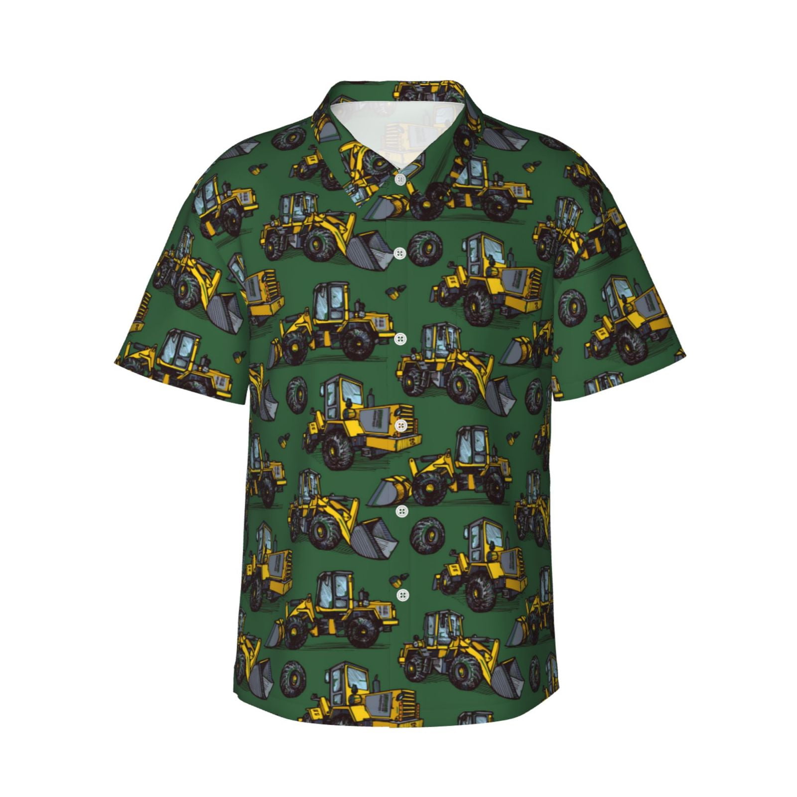 Gukieu Scraper Print Men's Short-sleeved Shirts, Button-down Lapel ...