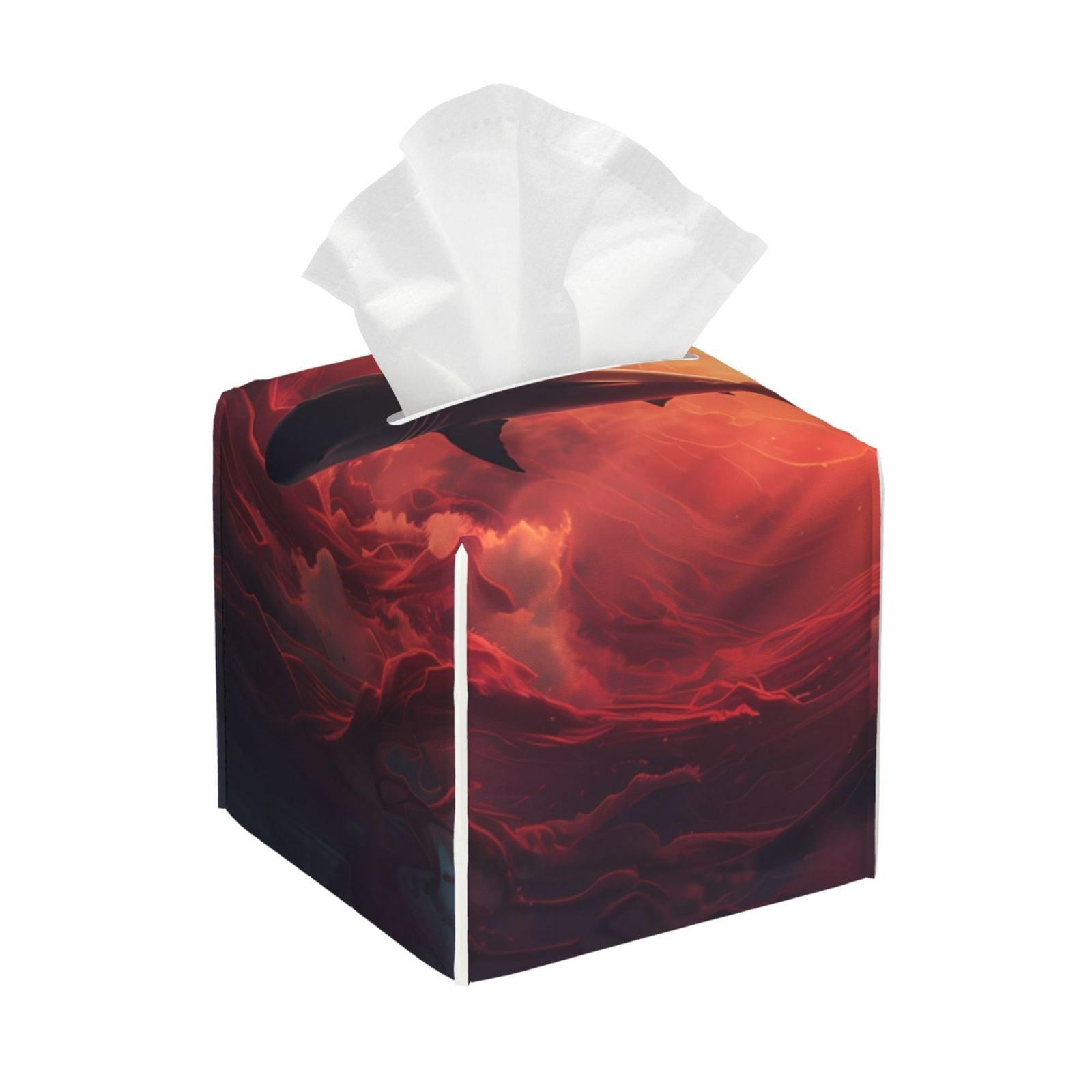Gukieu Shark Underwater Vortex Print Leather Tissue Box, PVC Waterproof ...