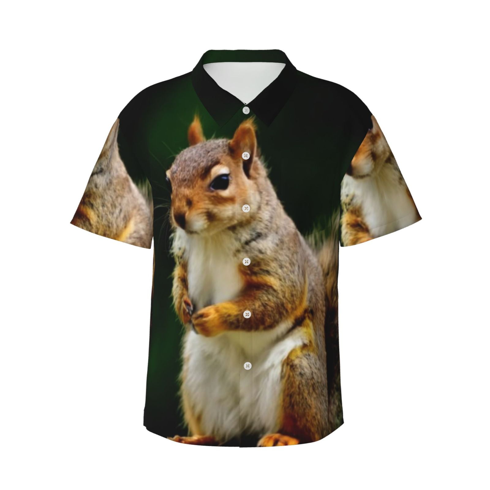 Gukieu Squirrels Eating Peanuts On The Tree Print Men's Short-sleeved ...