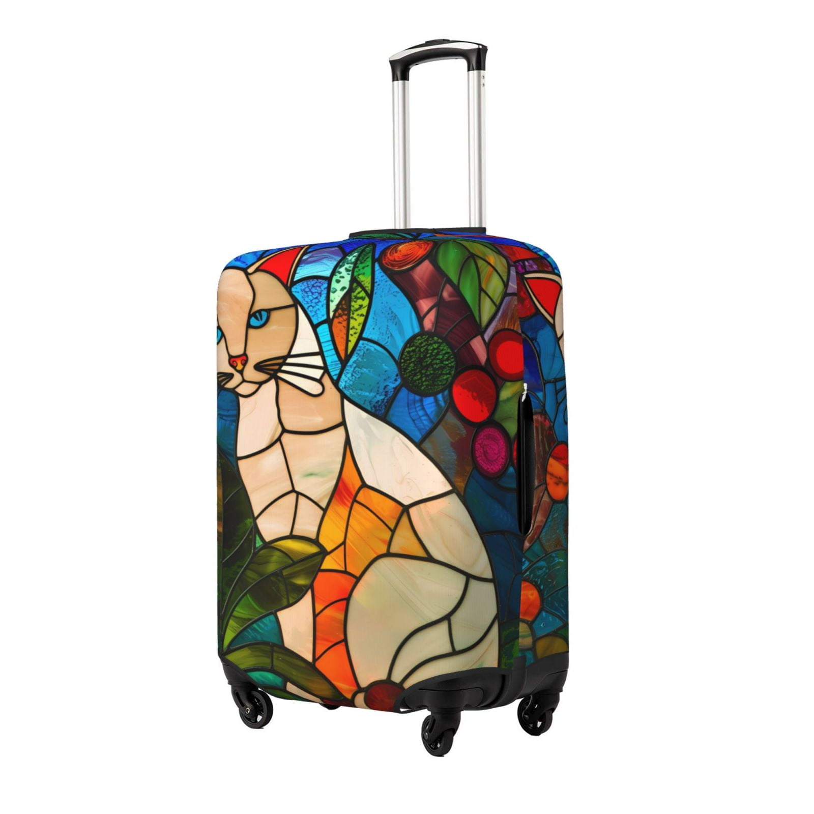 Gukieu Stained Glass Cat Art Print Suitcase Protective Cover, Elastic ...