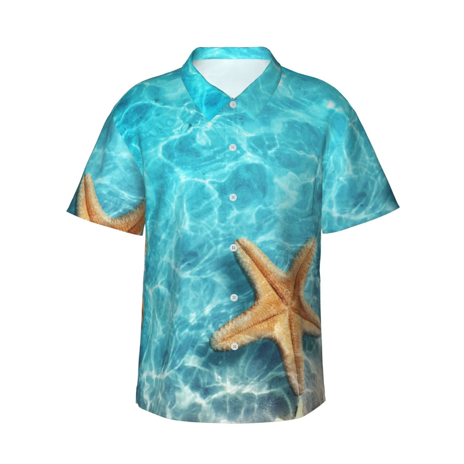 Gukieu Starfish And Seashell On The Beach 1 Print Men's Short-sleeved ...