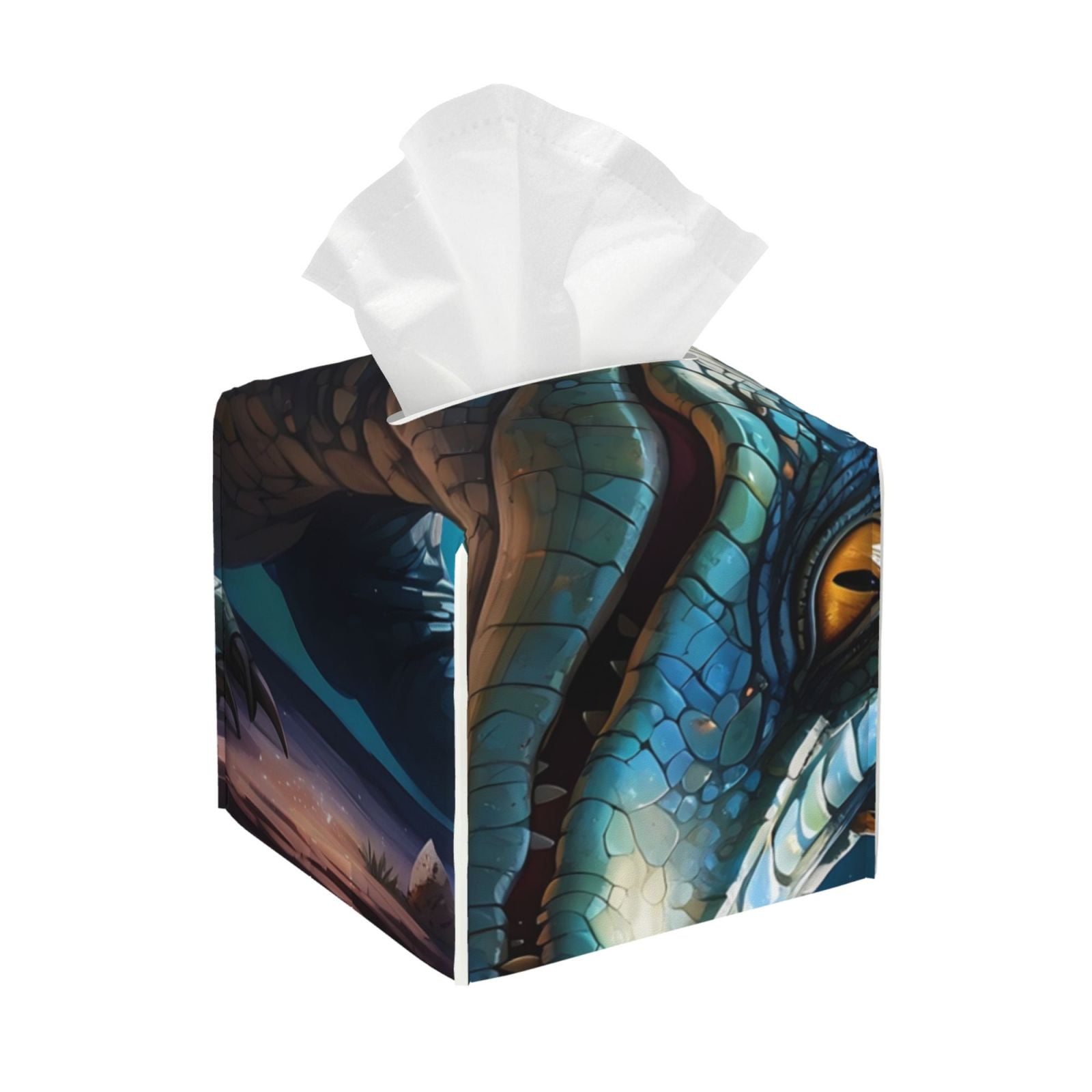 Gukieu Starry Sky Colorful Crocodile A Print Leather Tissue Box, PVC ...