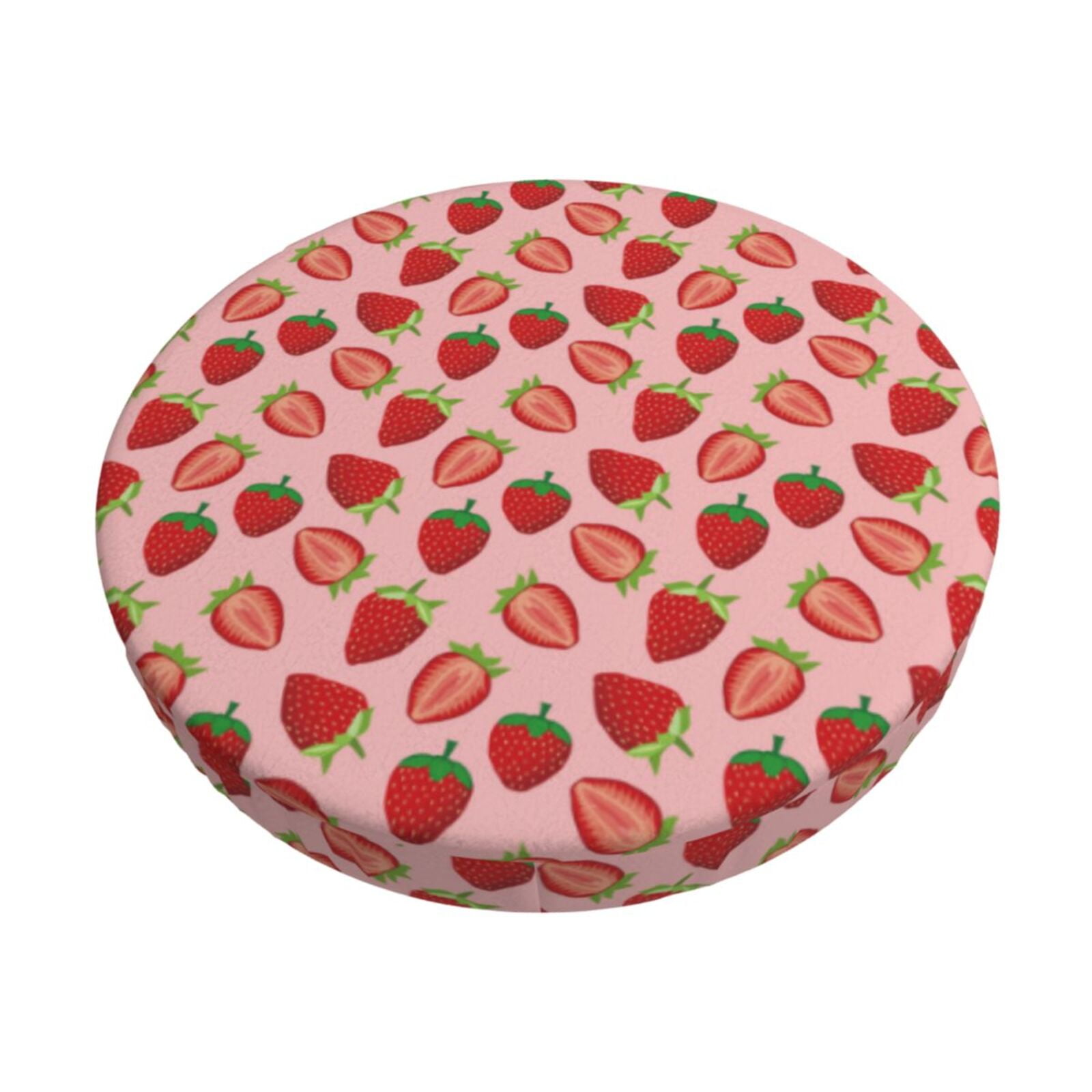 Gukieu Strawberries Print Round Chair Cover, Dust-proof and Non-slip ...
