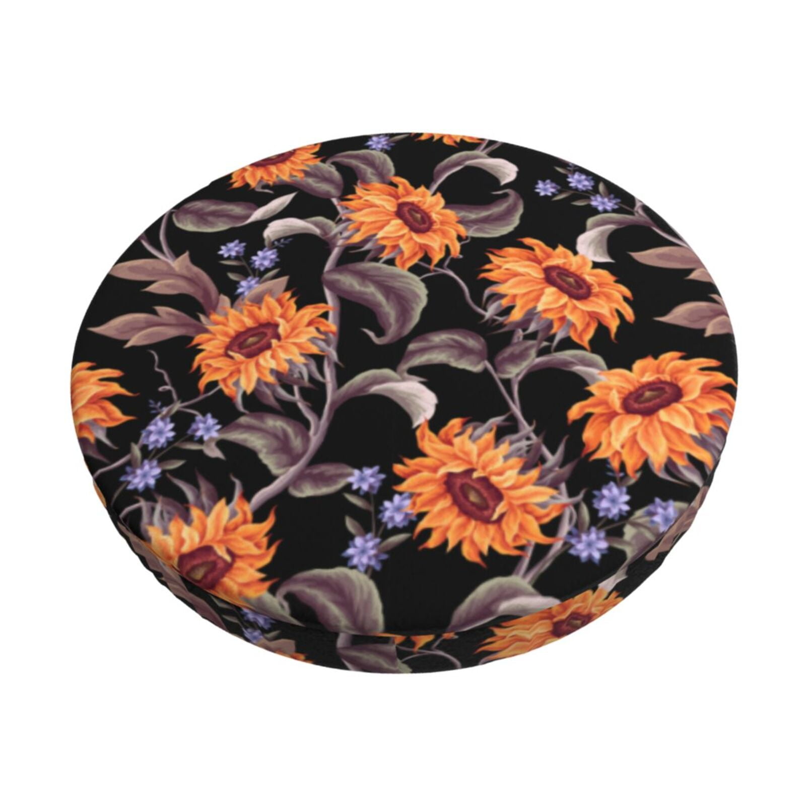 Gukieu Sunflowers Print Round Chair Cover, Dust-proof and Non-slip Bar ...