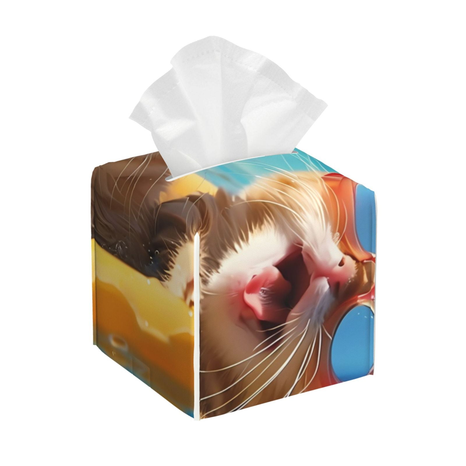 Gukieu Sunglasses Beach Kittens Print Leather Tissue Box, PVC ...