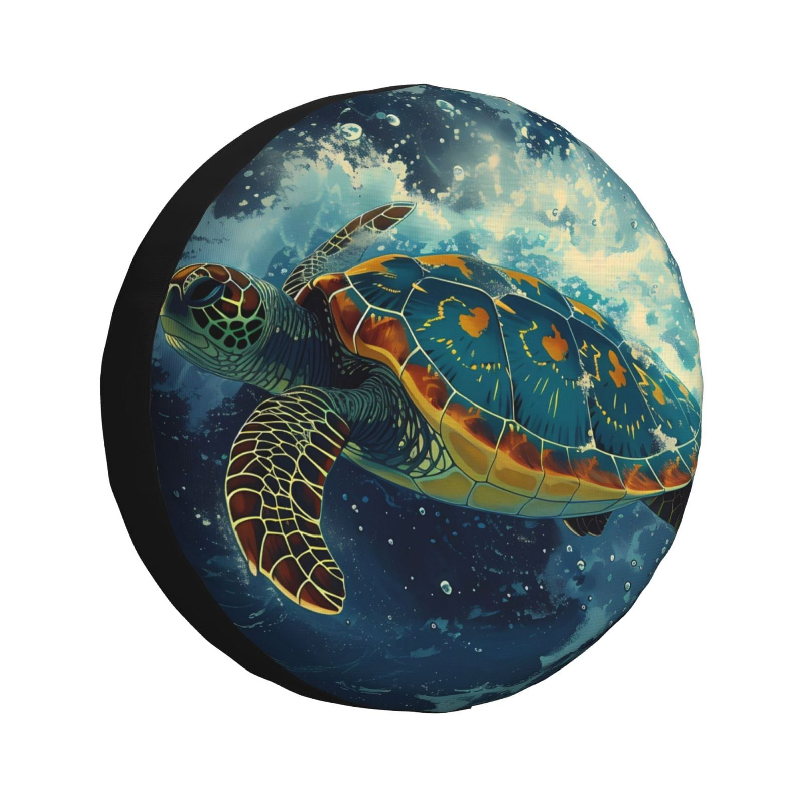 Gukieu Surfing Turtle Print Car Tire Cover, Adjustable Waterproof and ...