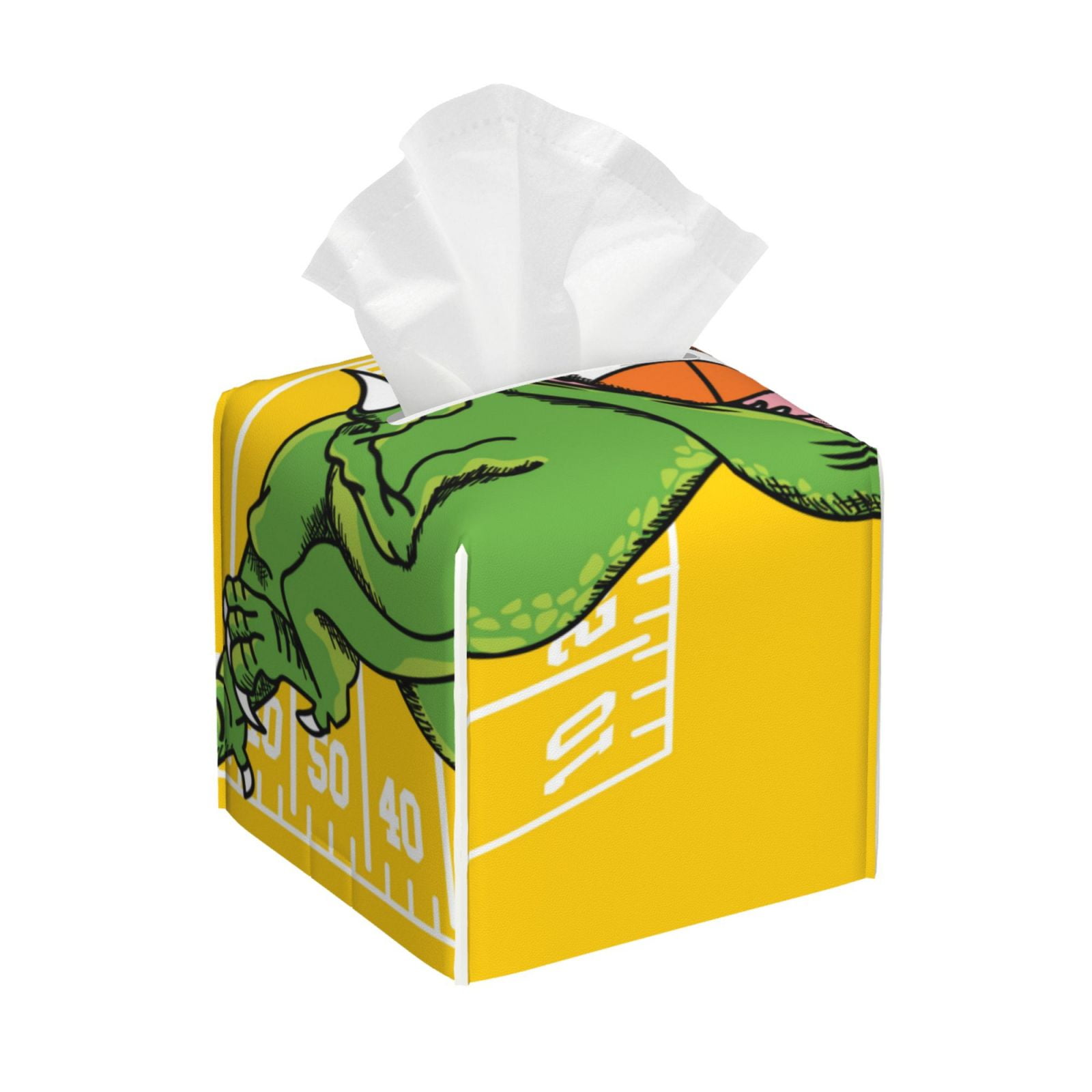 Gukieu T-Rex Playing Football Print Leather Tissue Box, PVC Waterproof ...